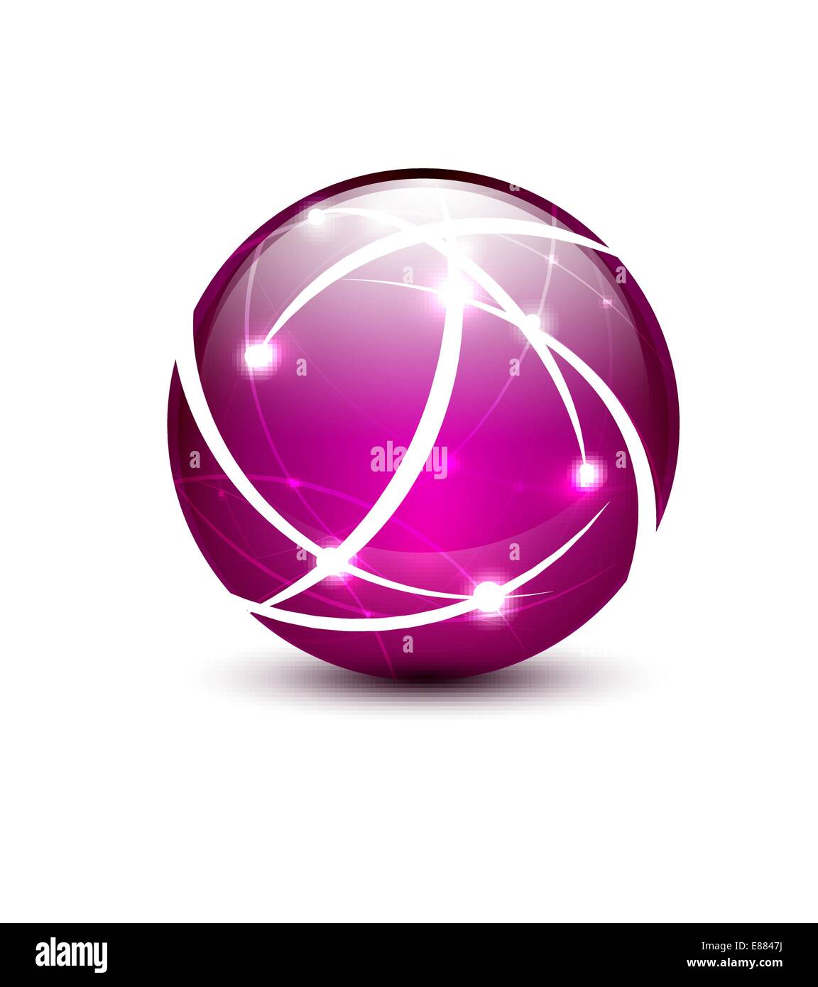 Purple vector communication globe icon concept design Stock Vector ...