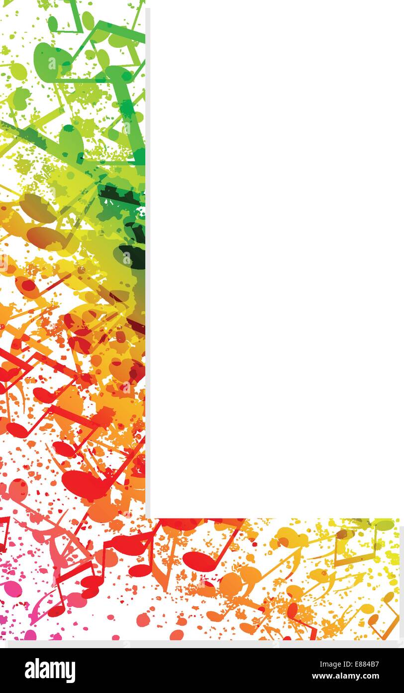 Music theme grungy font. Letter L Stock Vector Image & Art - Alamy