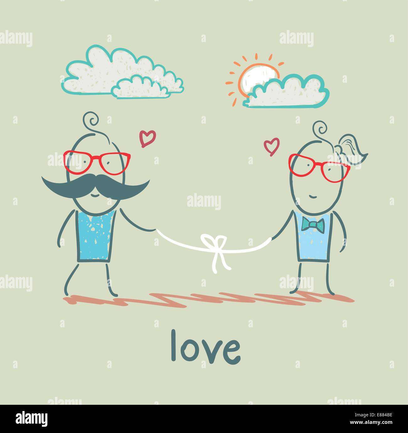 Girl flirting with guy Stock Vector Images - Alamy