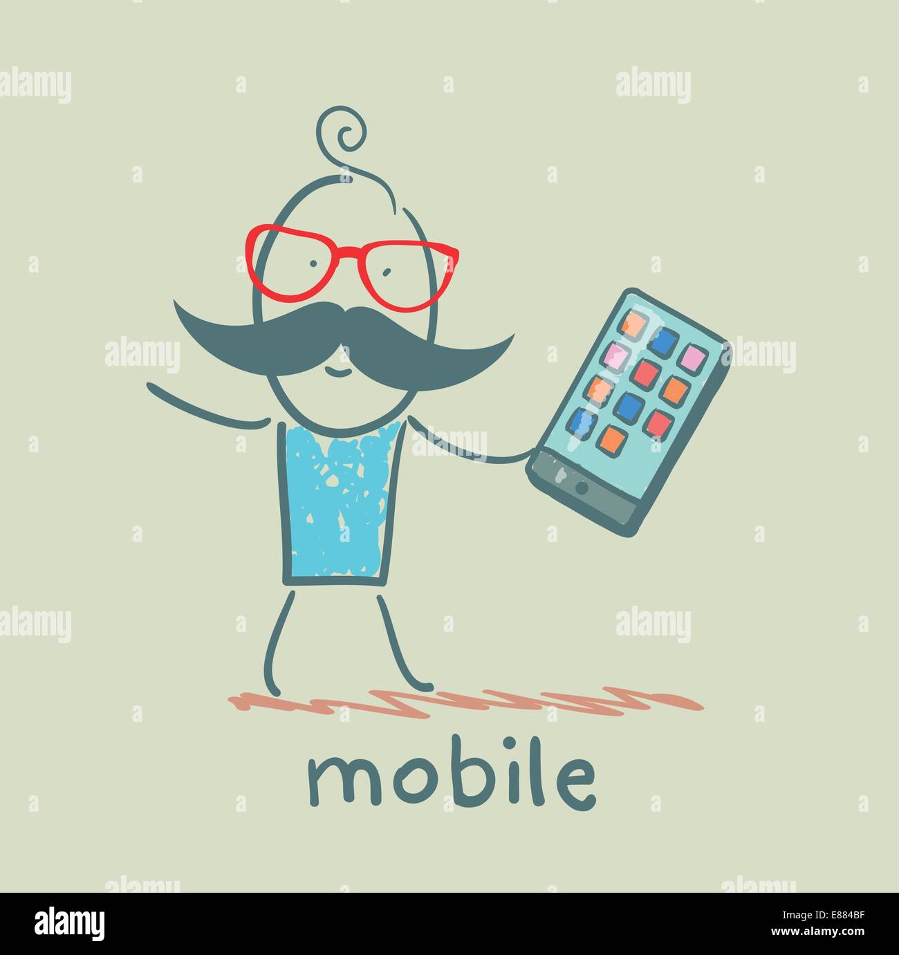 man with mobile Stock Vector Image & Art - Alamy