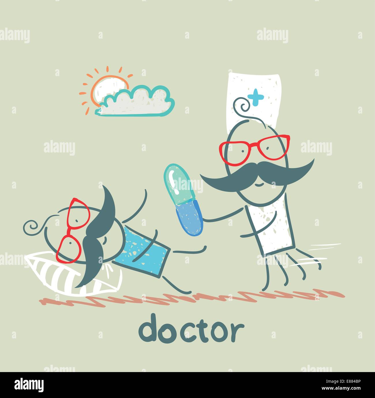 Doctor giving a pill Stock Vector Image & Art - Alamy