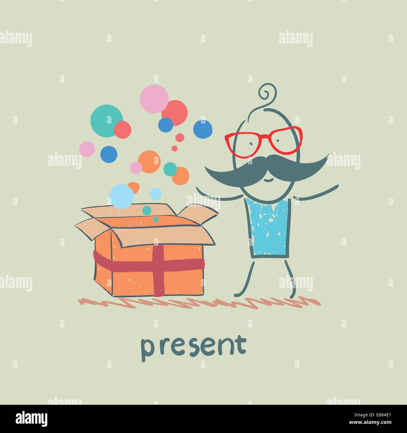 Wrapping present man Stock Vector Images - Alamy