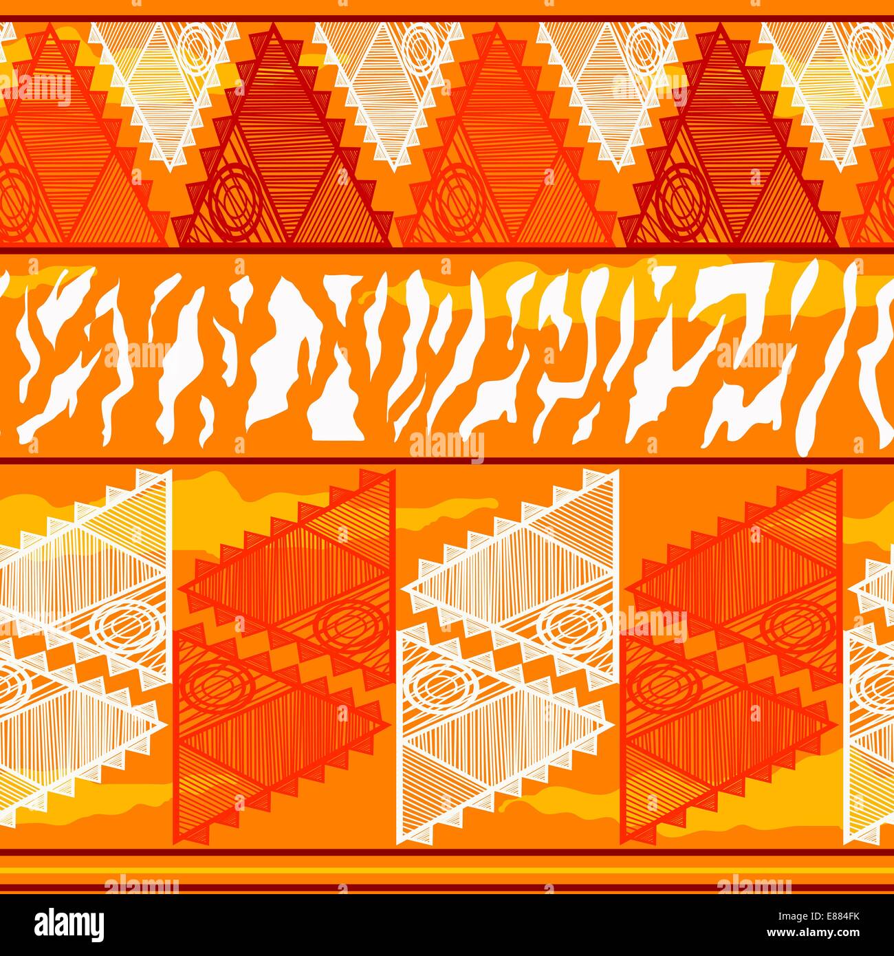 Seamless texture with geometric tribal Indian elements Stock Vector ...