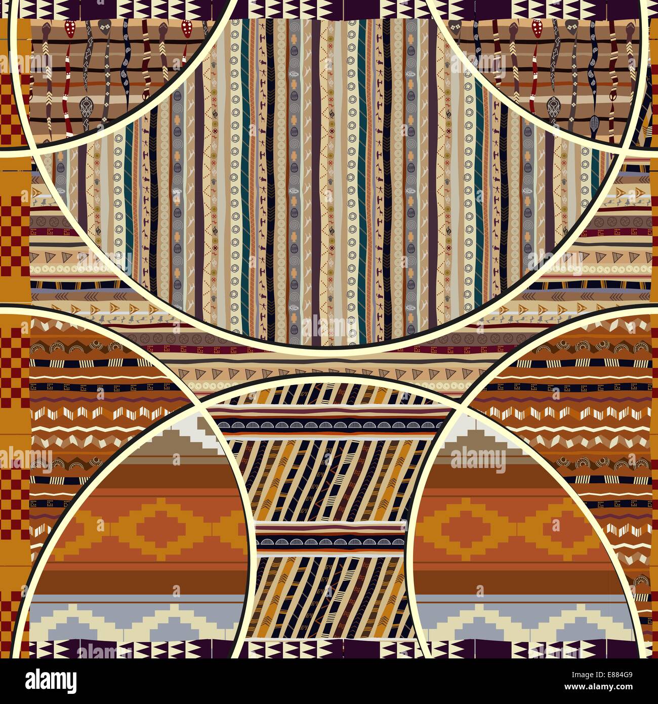 Seamless texture with geometric elements in the African style Stock ...