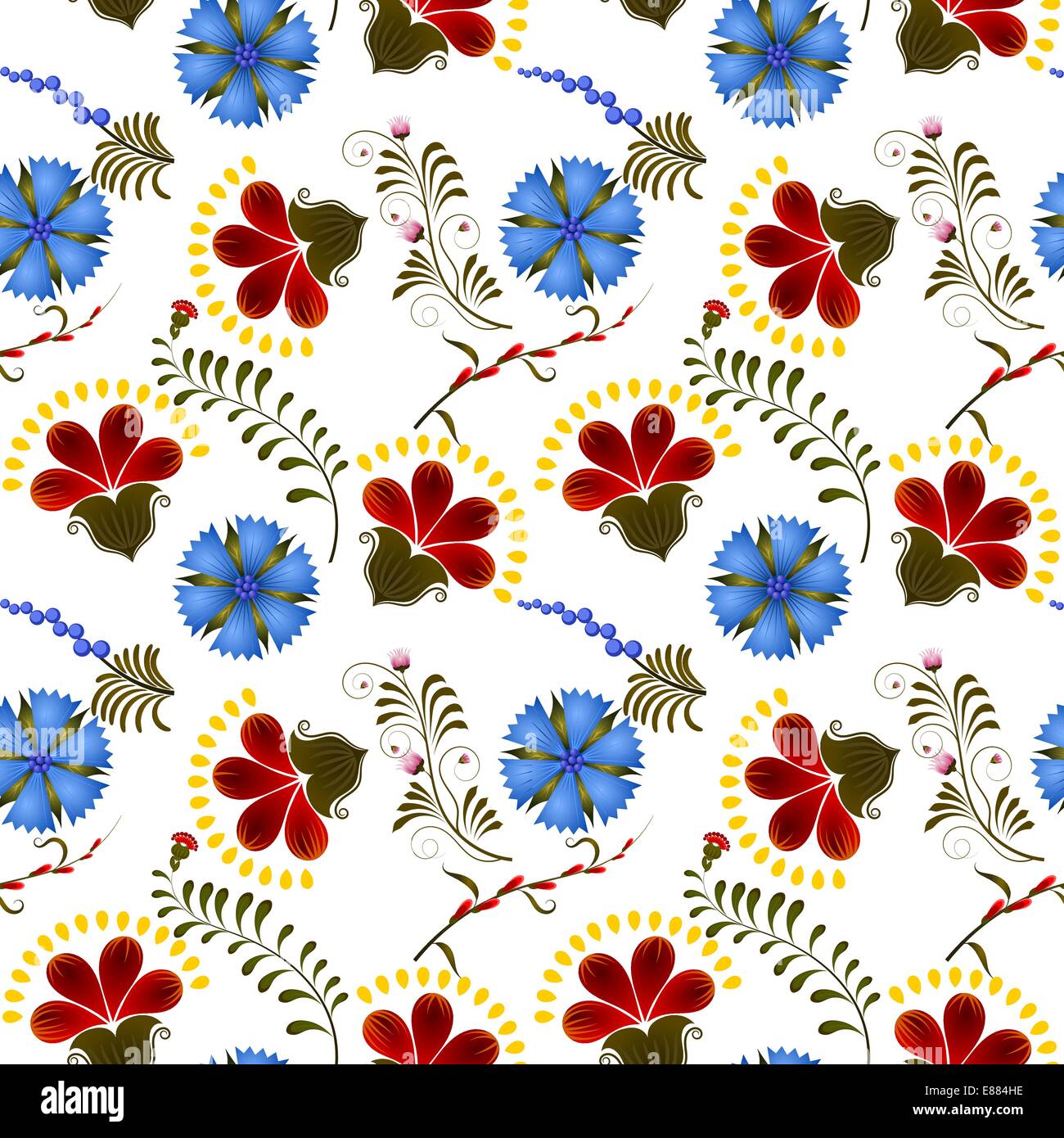 Ornamental red flowers on Stock Vector Images - Alamy