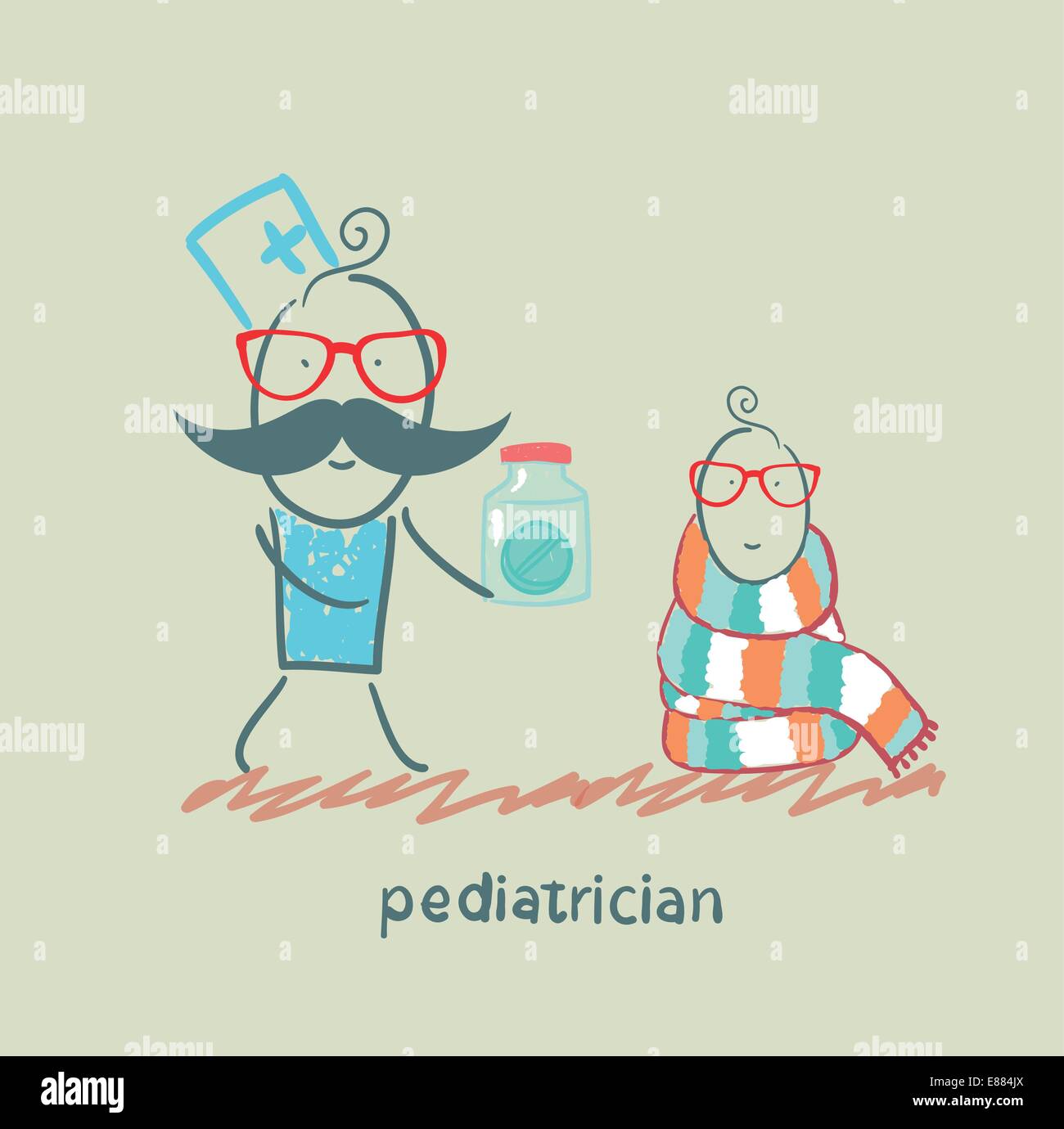 pediatrician giving medicine to a child Stock Vector Image & Art - Alamy