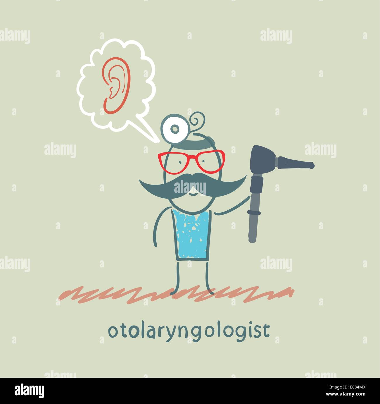Doctor checking ear Stock Vector Images - Alamy
