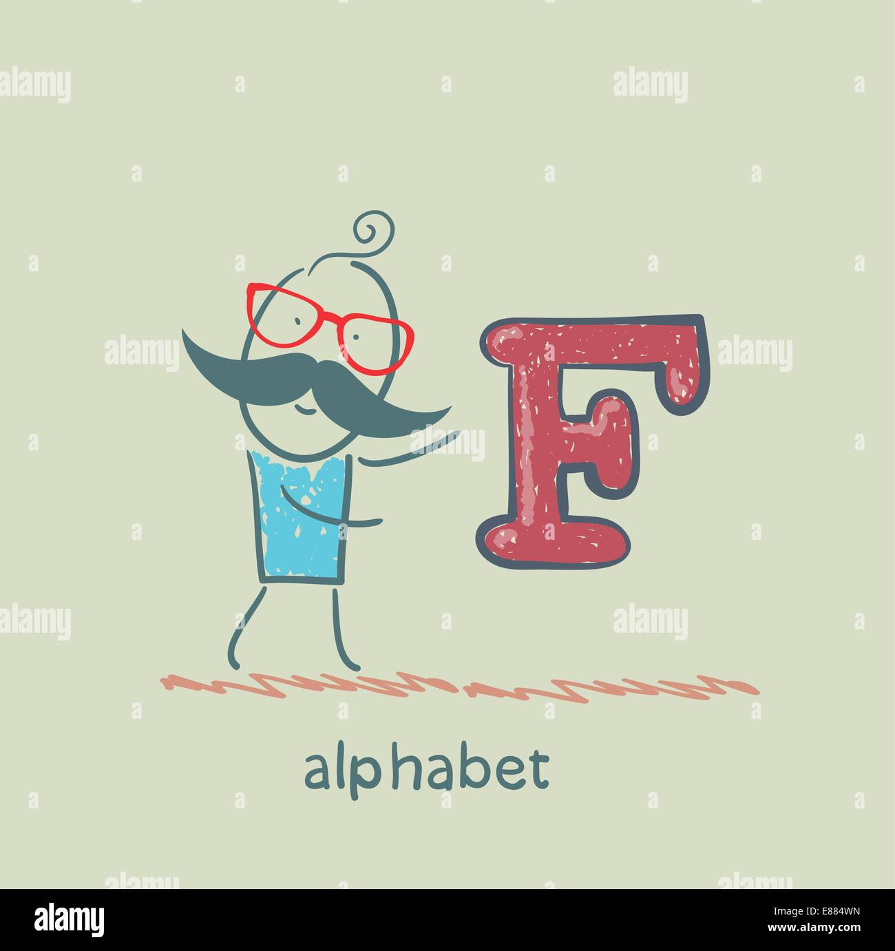 man standing with a letter of the alphabet Stock Vector Image & Art - Alamy