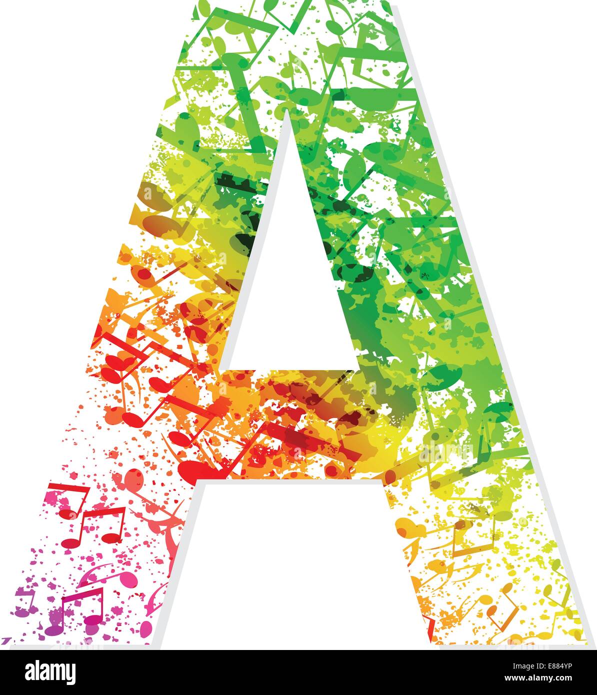 Music theme grungy font. Letter A Stock Vector Image & Art - Alamy