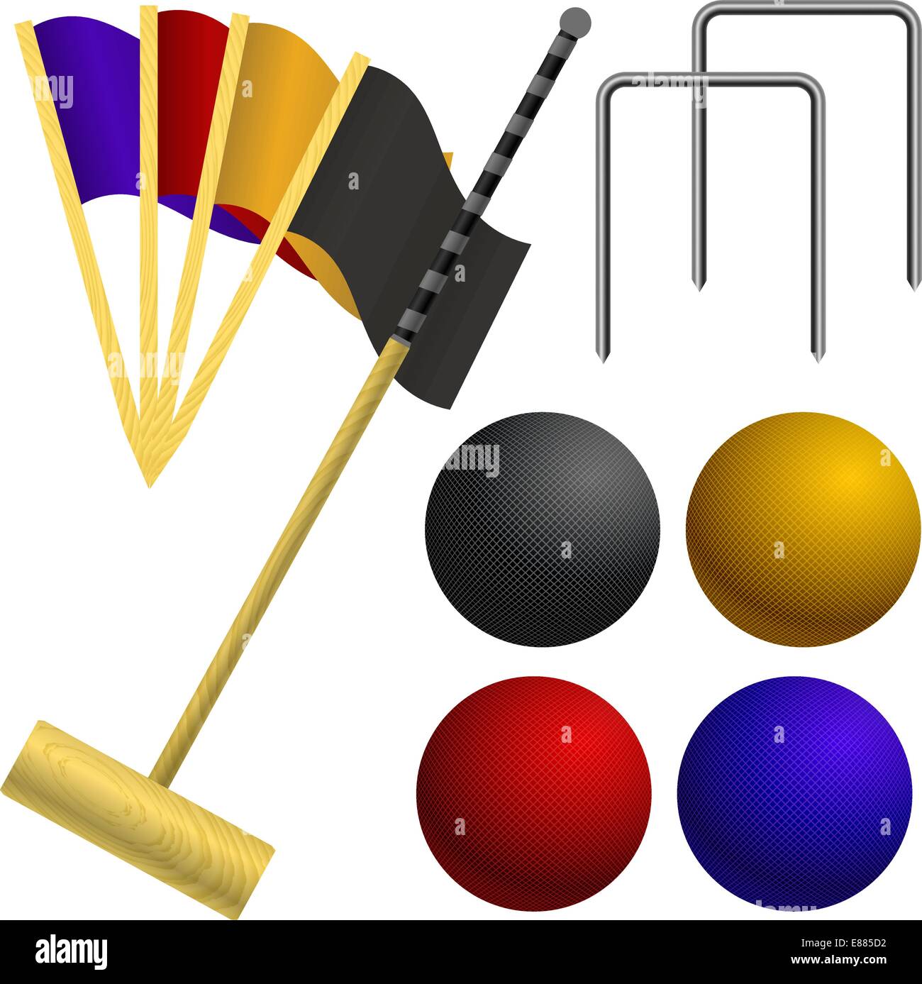 Croquet mallet on white Stock Vector Images - Alamy