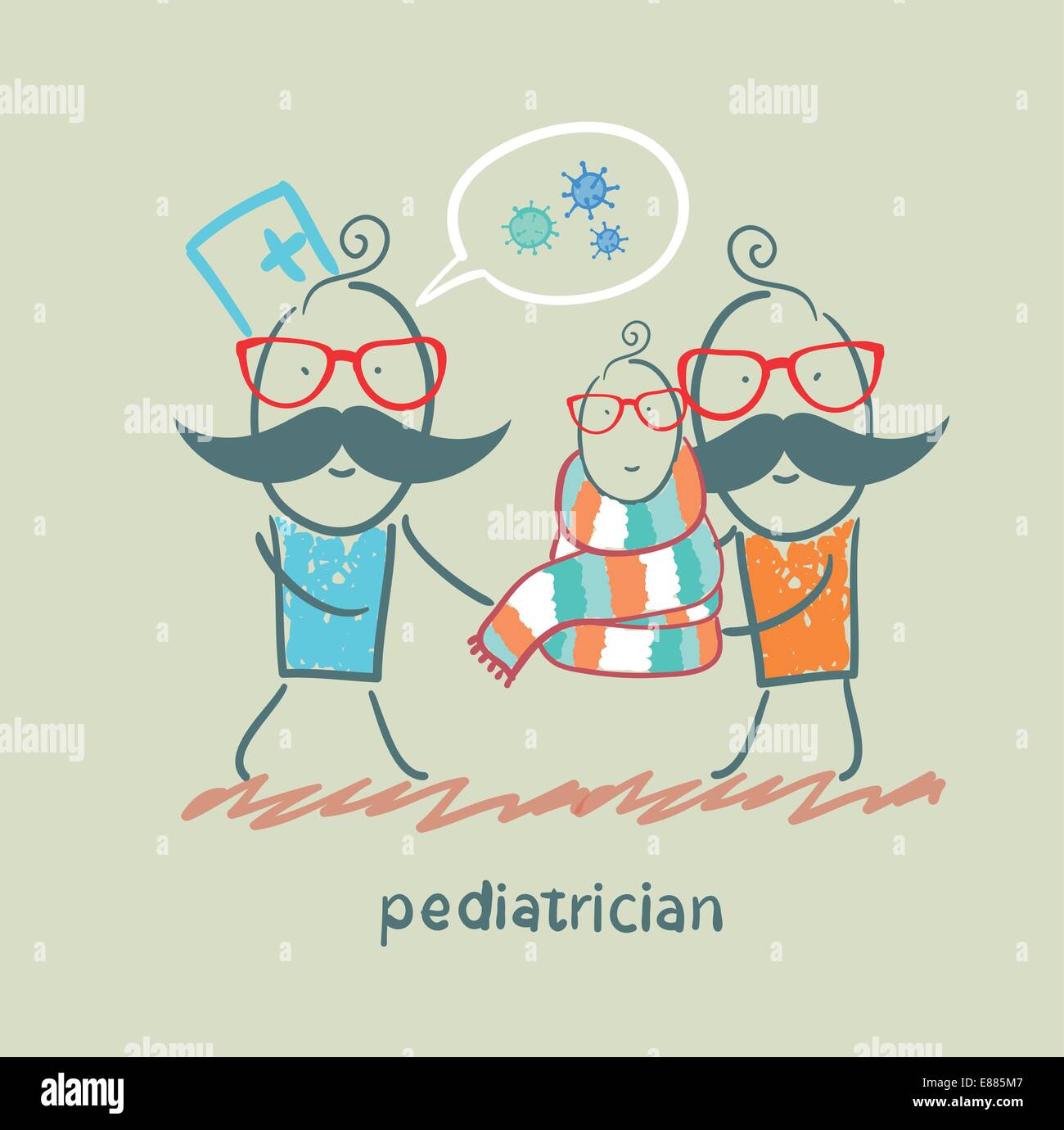 Sick boy father Stock Vector Images - Alamy