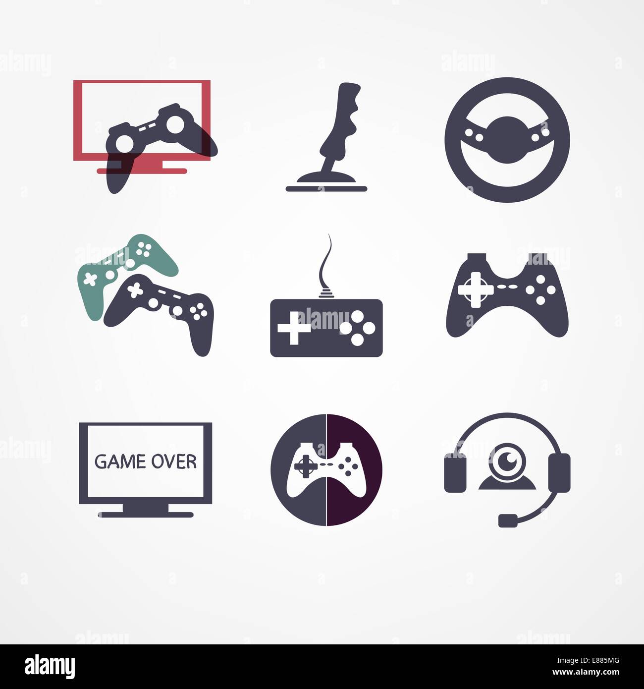 video games icon set Stock Vector Image & Art - Alamy