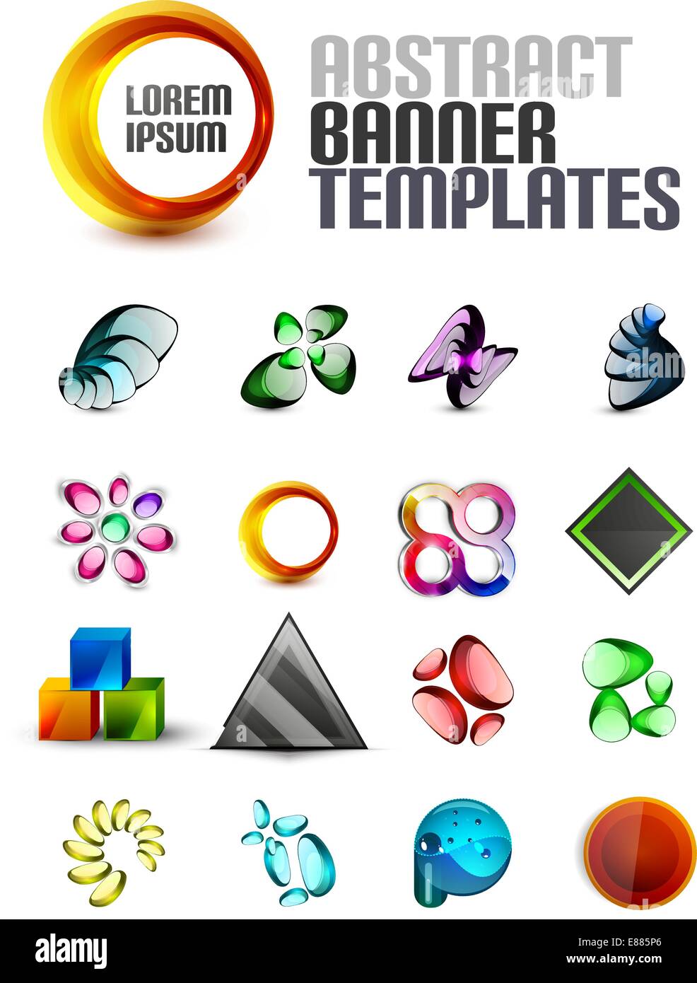 Vector set of abstract banner shapes Stock Vector Image & Art - Alamy