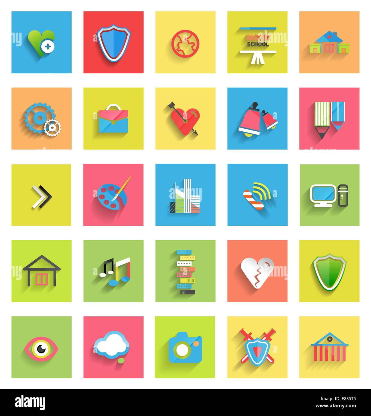 Universal flat icons web Cut Out Stock Images & Pictures - Alamy