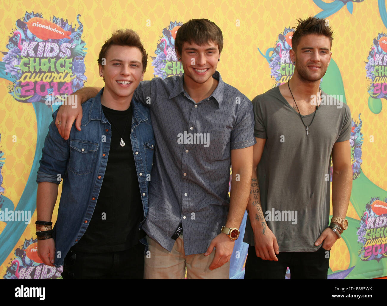 Nickelodeon Kids’ Choice Awards 2014 held at USC’s Galen Center Featuring: 'Emblem3' band ...