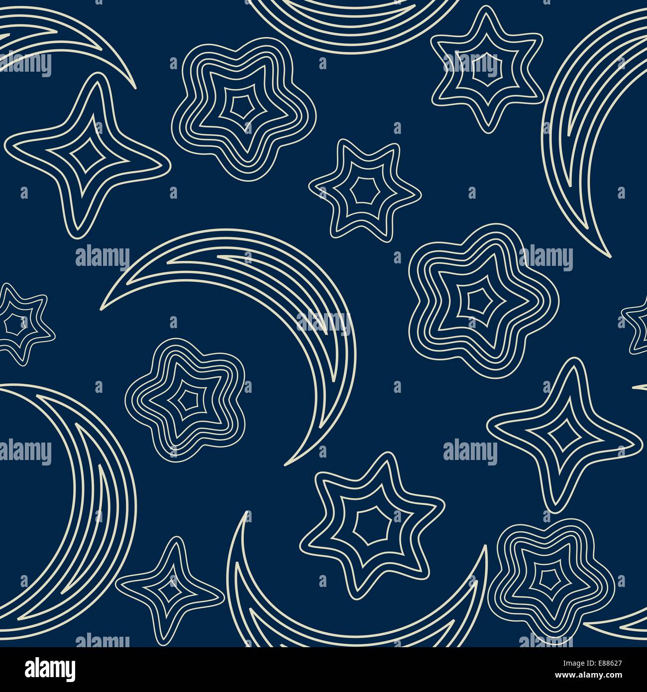 Seamless pattern with stars and moon Stock Vector Image & Art - Alamy