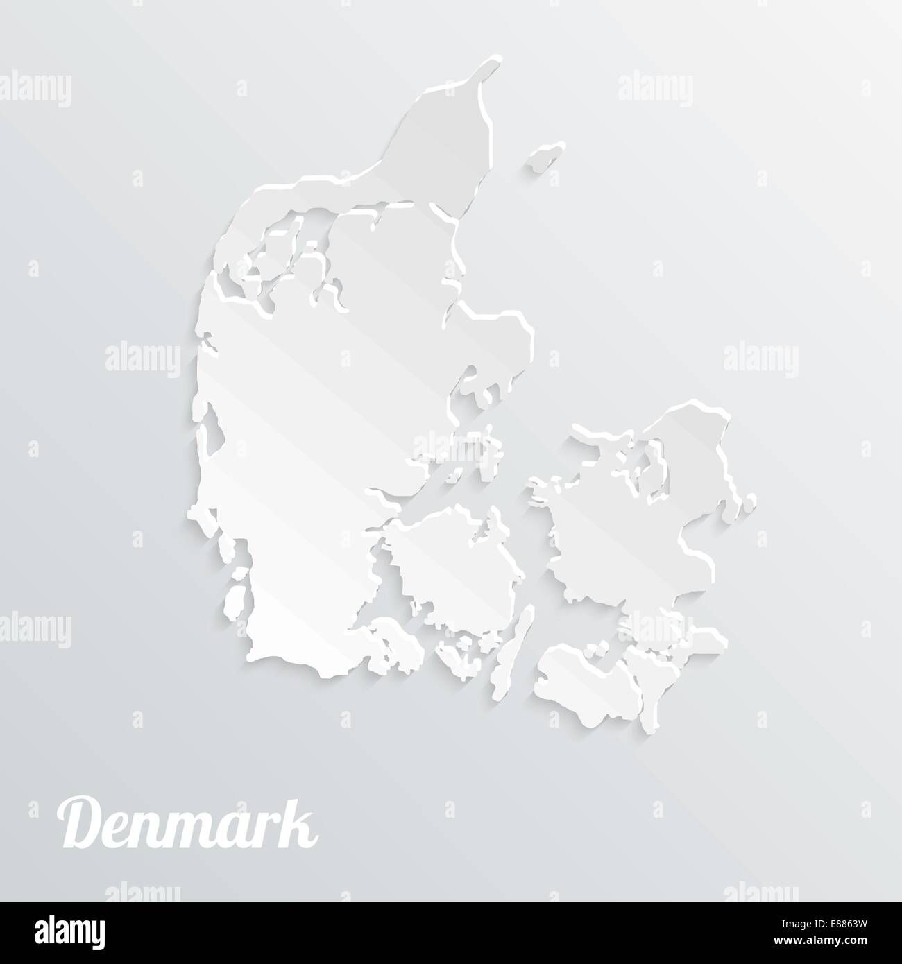 Abstract icon map of Denmark, on a gray background Stock Vector Image ...