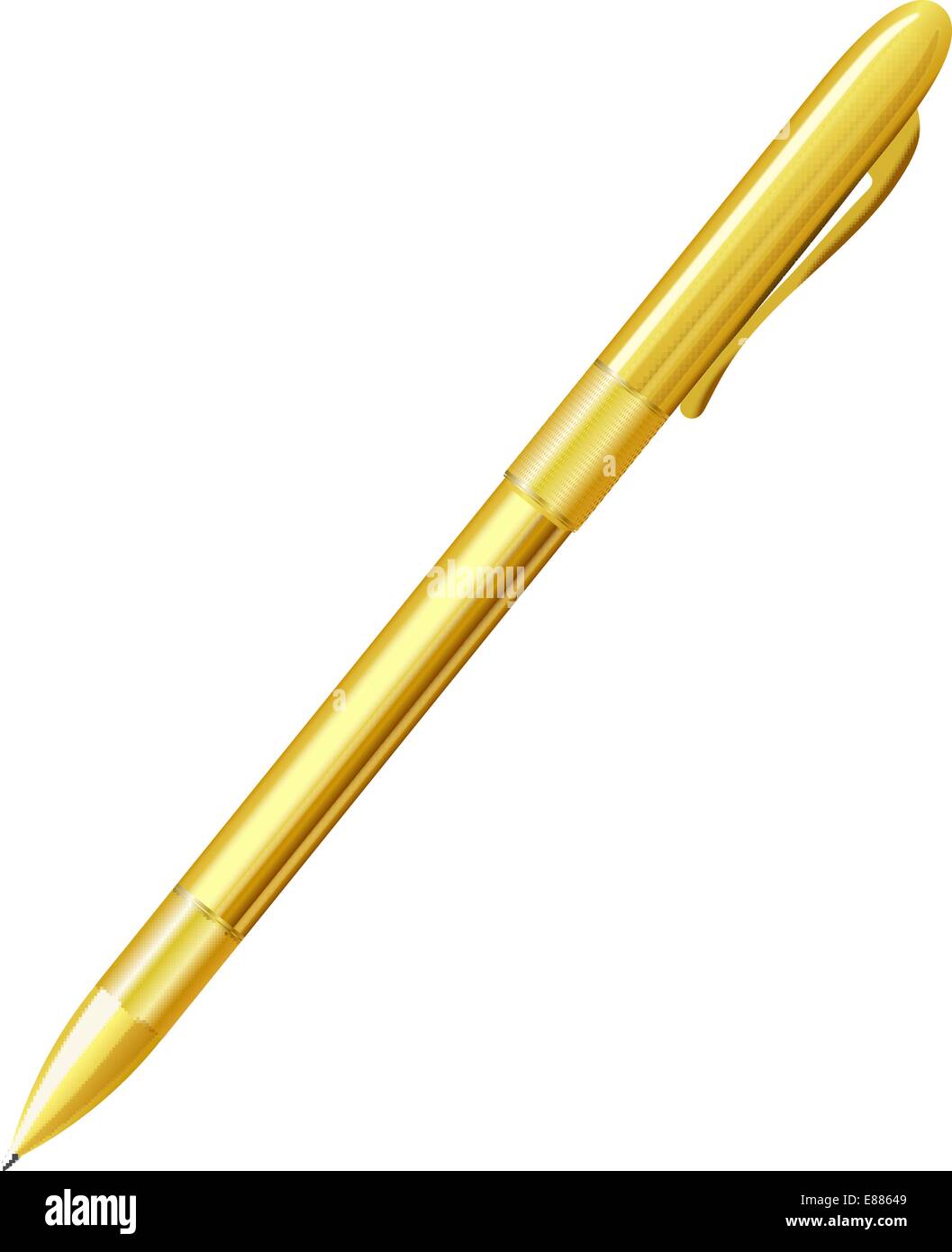 Yellow pen on a white background. Isolate Stock Vector Image & Art - Alamy