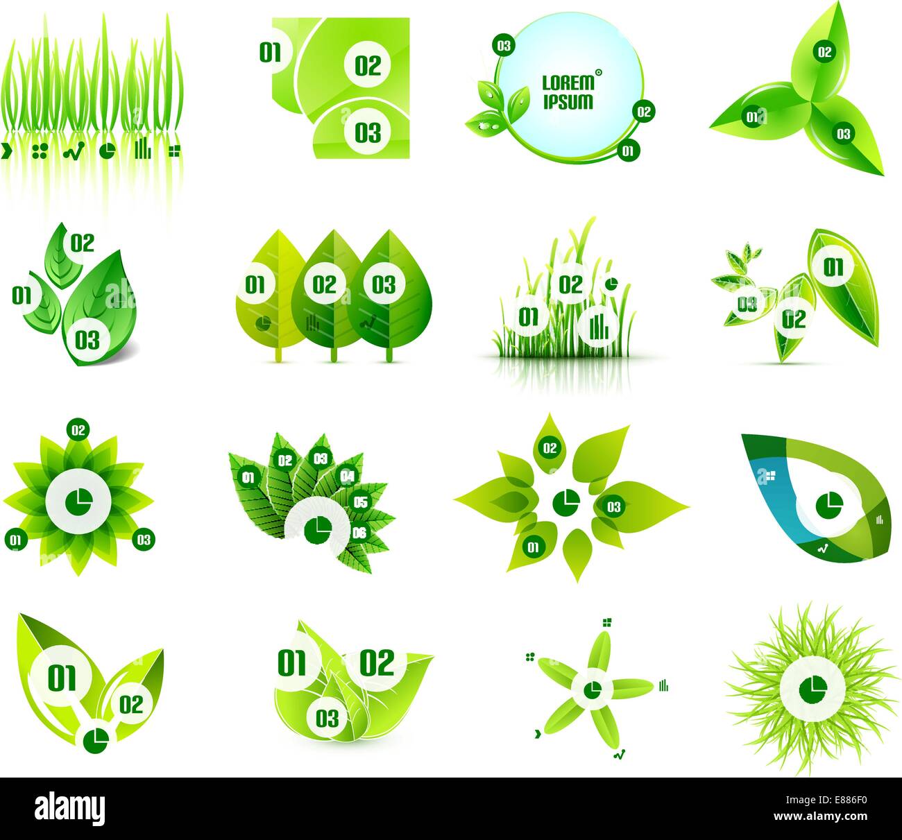 Set of eco leaf infographic design templates Stock Vector Image & Art ...