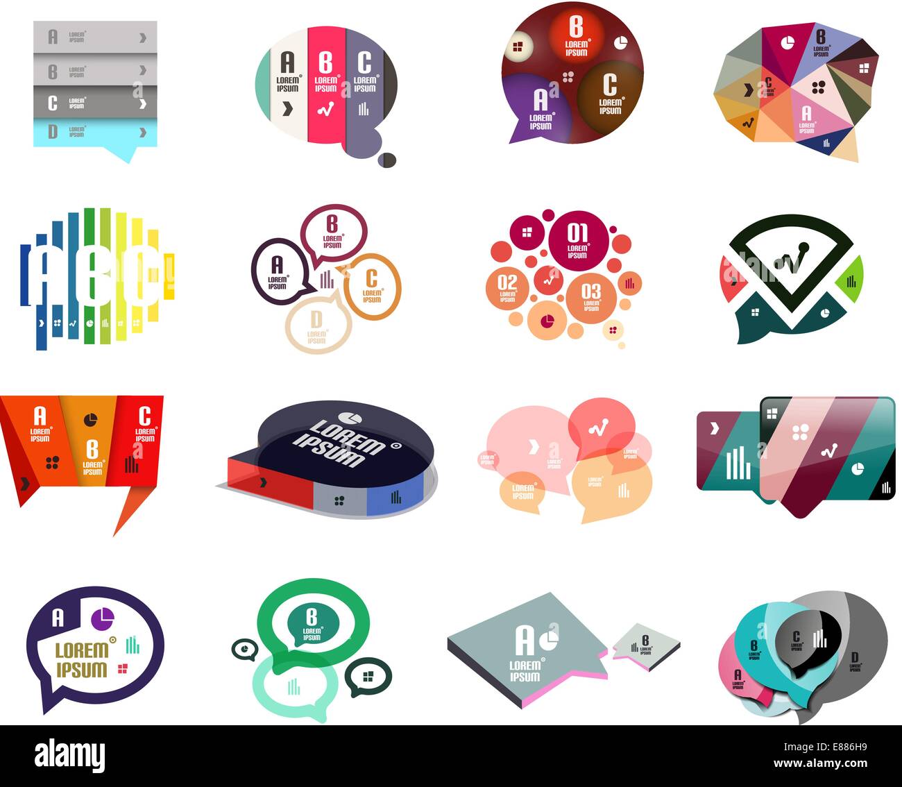 Speech bubbles modern design templates Stock Vector Image & Art - Alamy