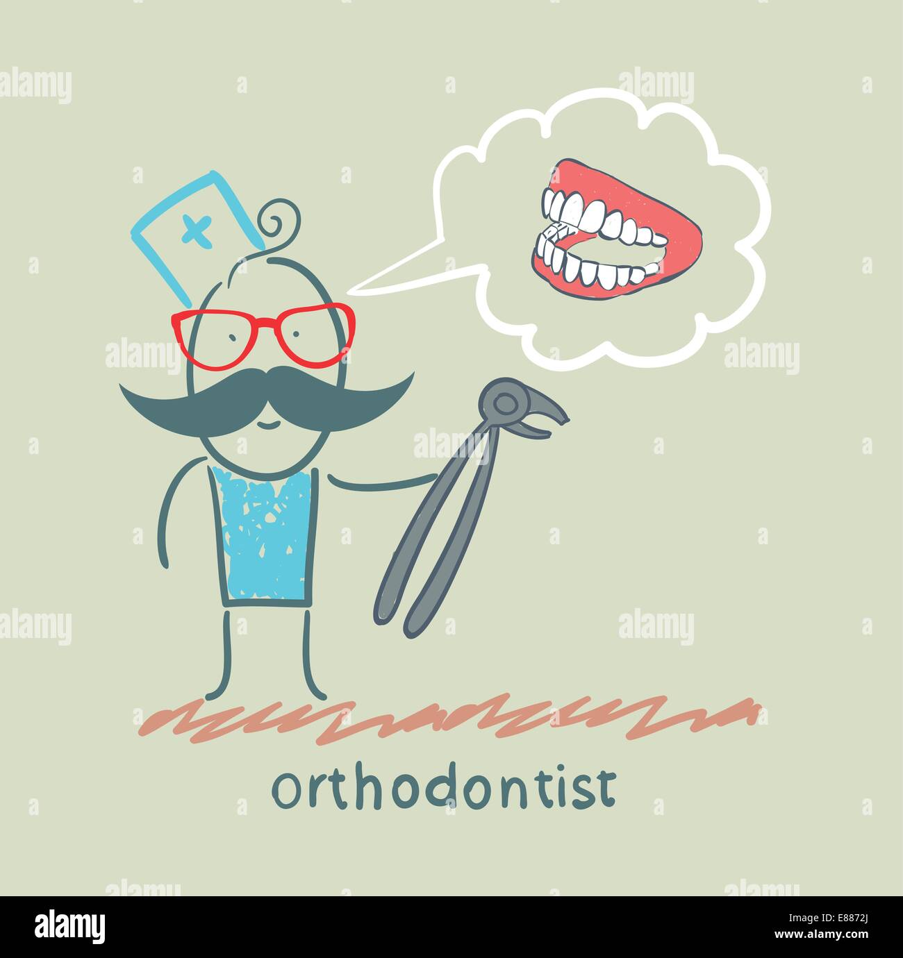 Dentist pulling tooth Stock Vector Images - Alamy