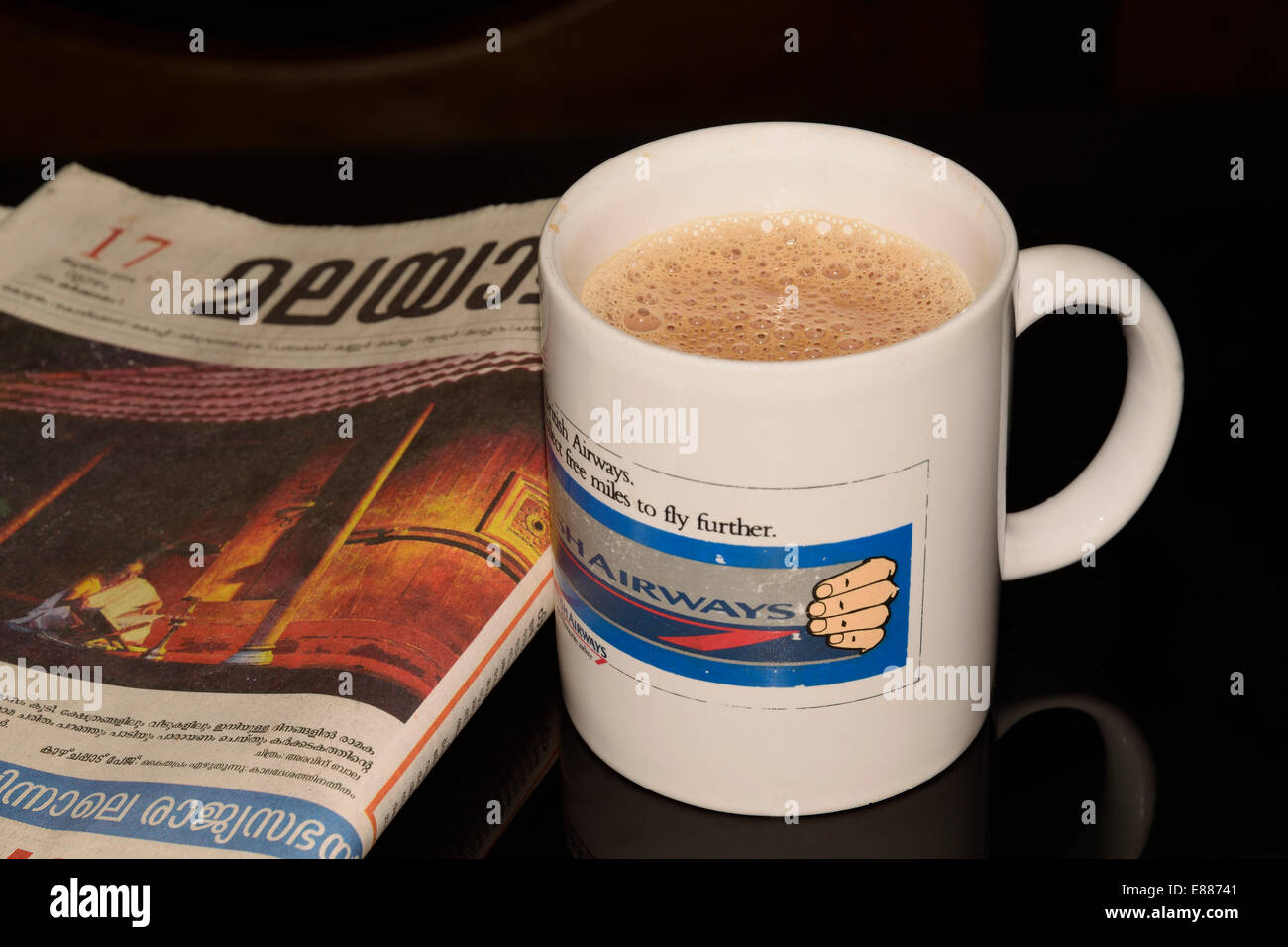 Tea with Newspaper Stock Photo - Alamy