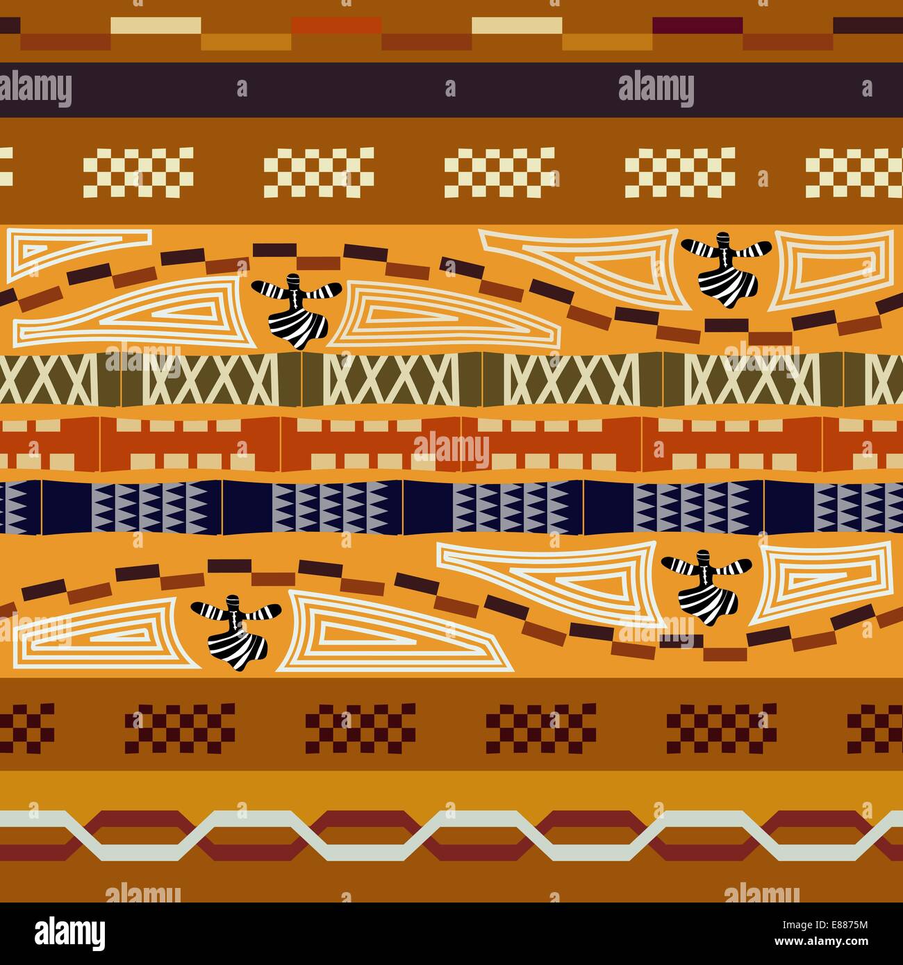 Seamless texture with a totemic image of a woman Stock Vector Image ...