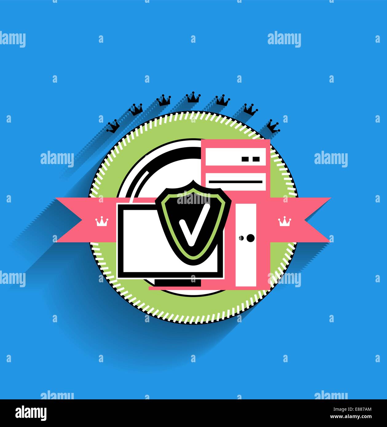 Vector computer stamp modern flat design Stock Vector Image & Art - Alamy