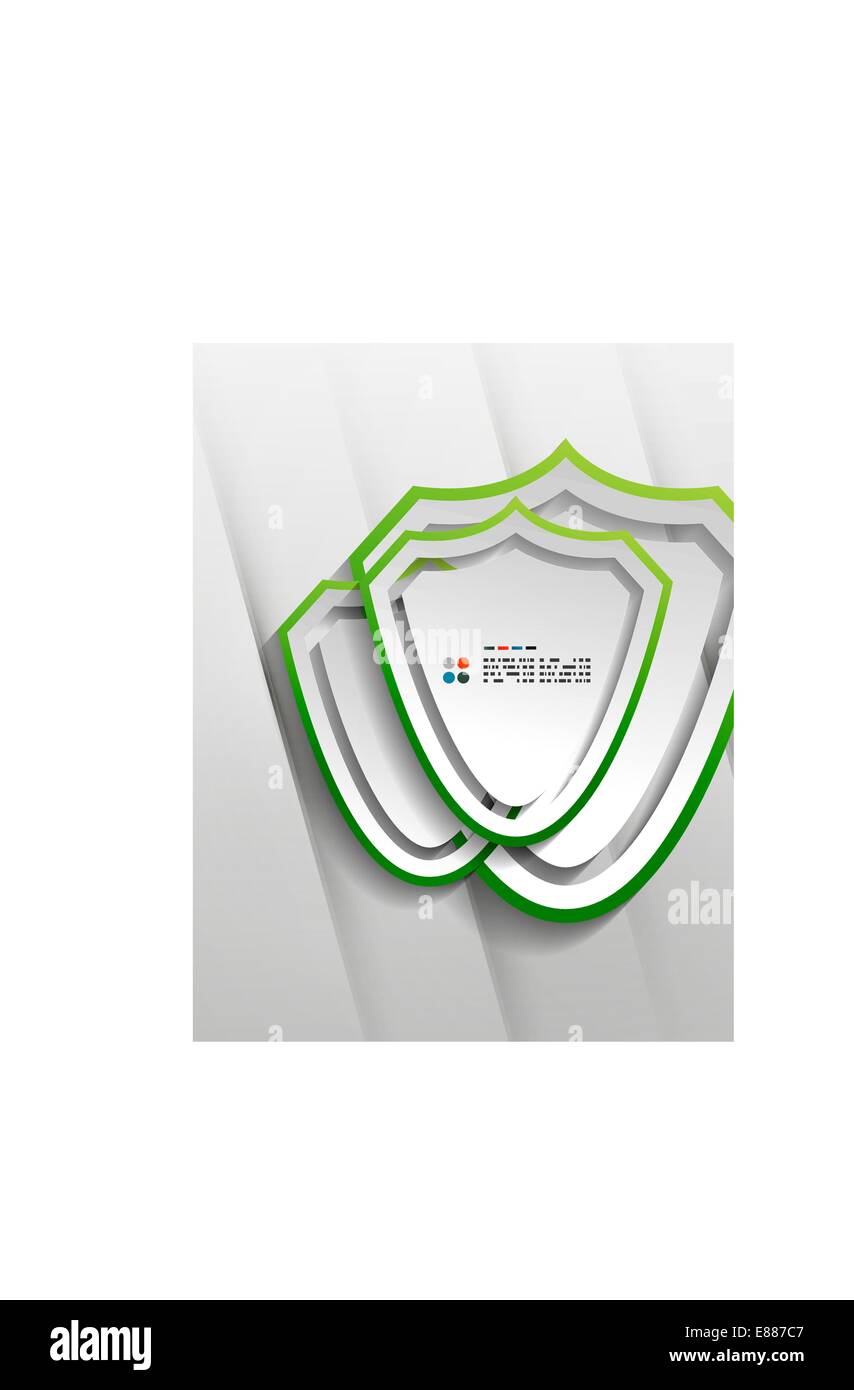 Vector protection shield modern 3d paper design Stock Vector Image ...