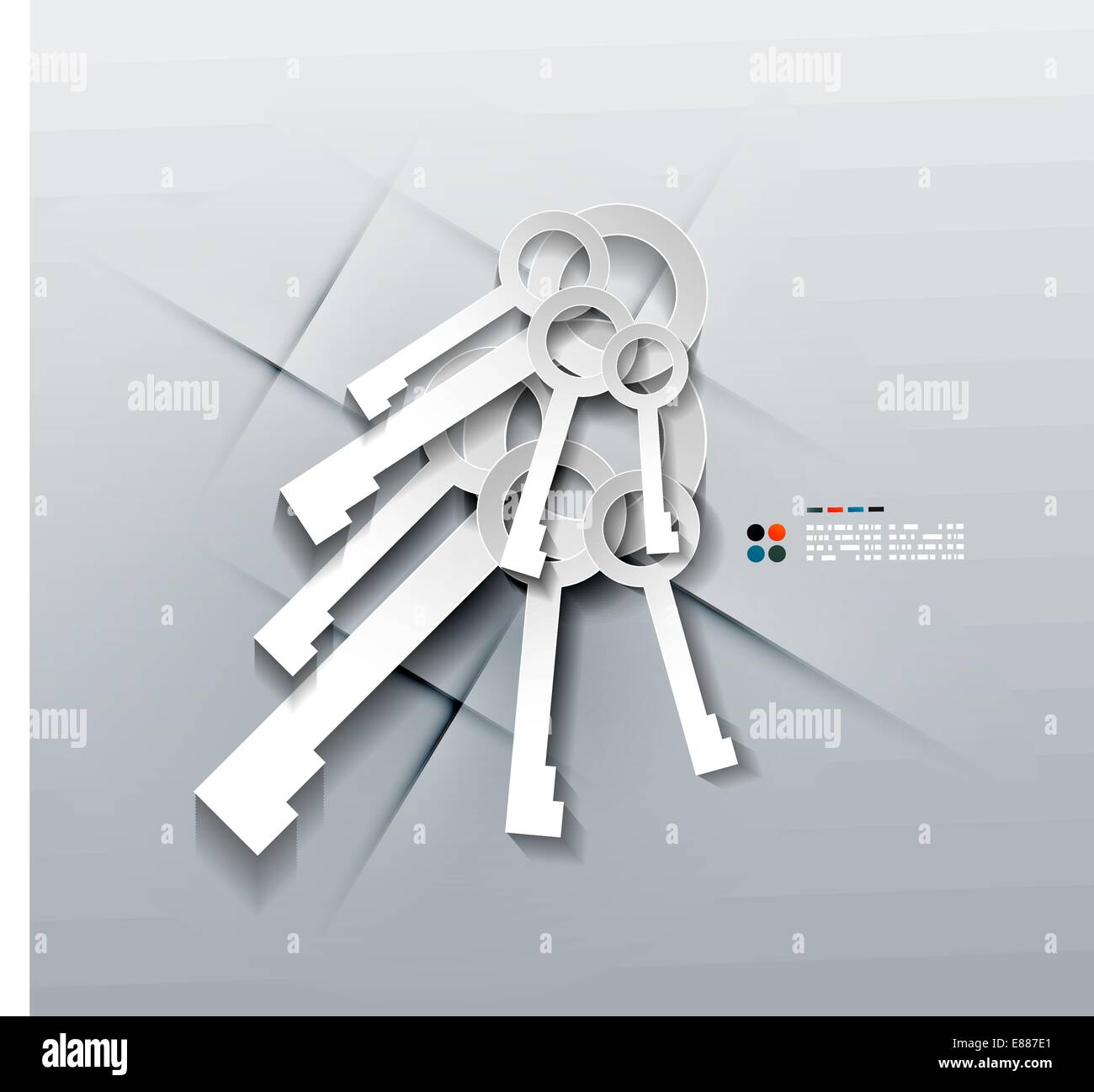 Vector 3d paper keys modern design Stock Vector Image & Art - Alamy