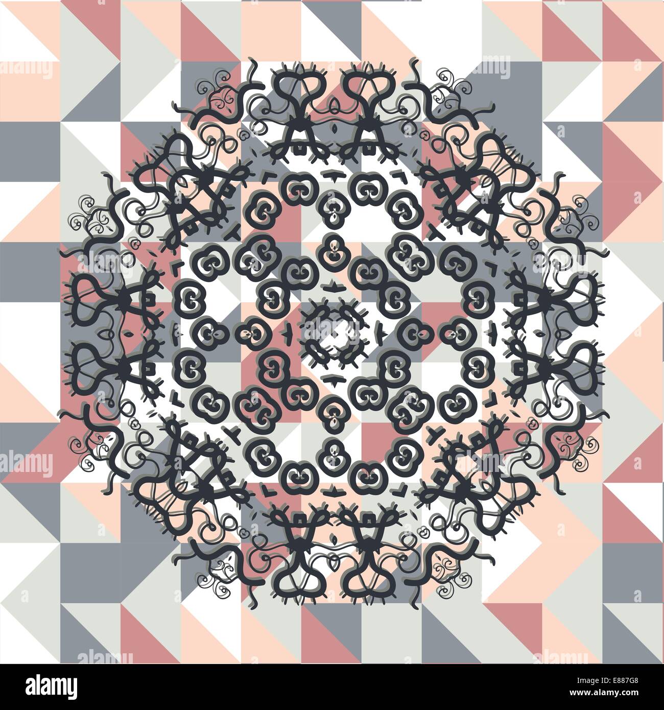 Mandala over square triangles background Stock Vector Image & Art - Alamy