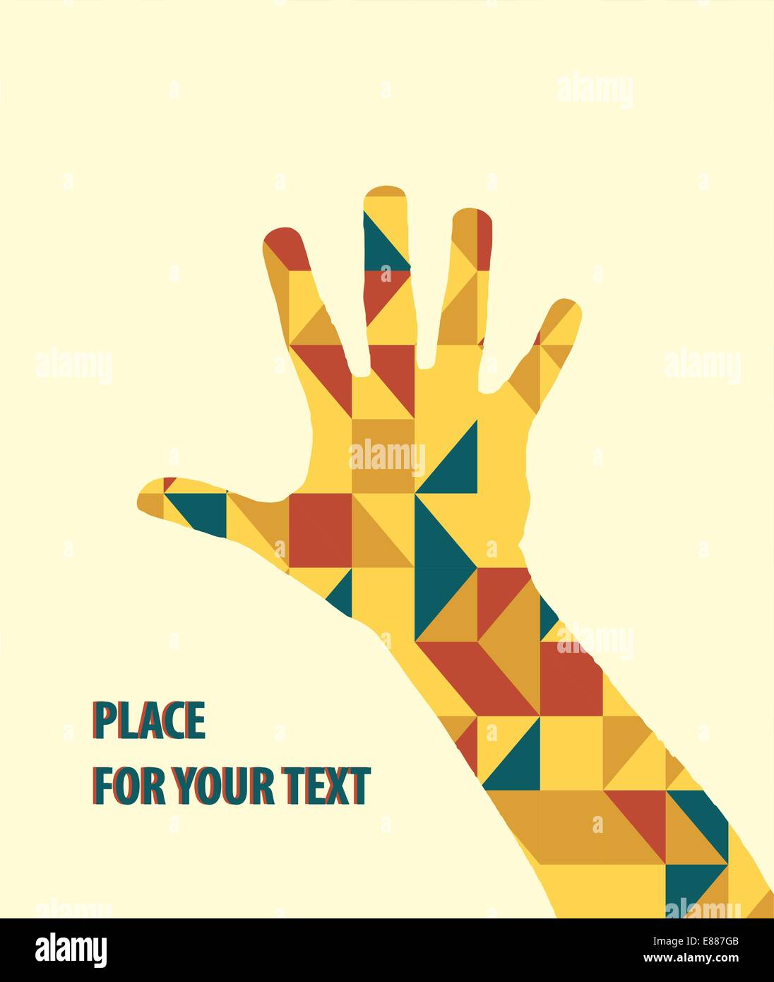 Hand vector over triangles background Stock Vector Image & Art - Alamy