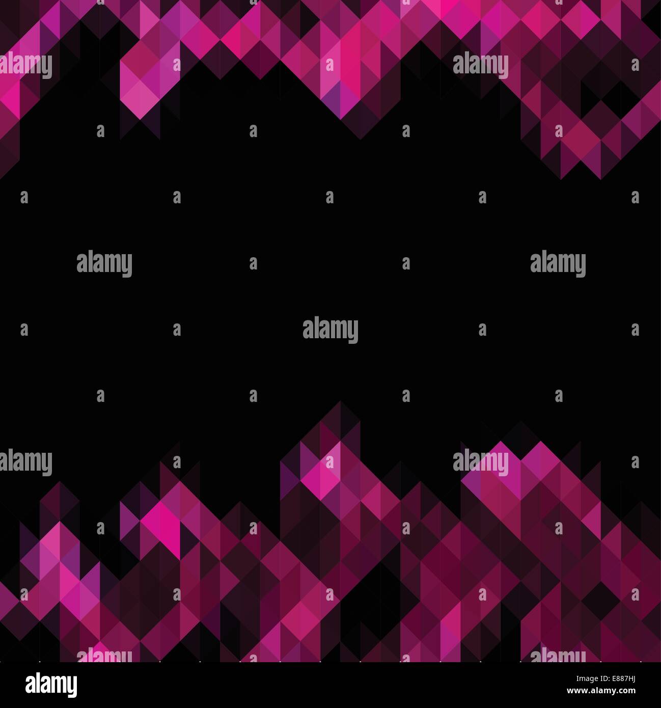 Pink triangles set as frame for text on black background Stock Vector ...