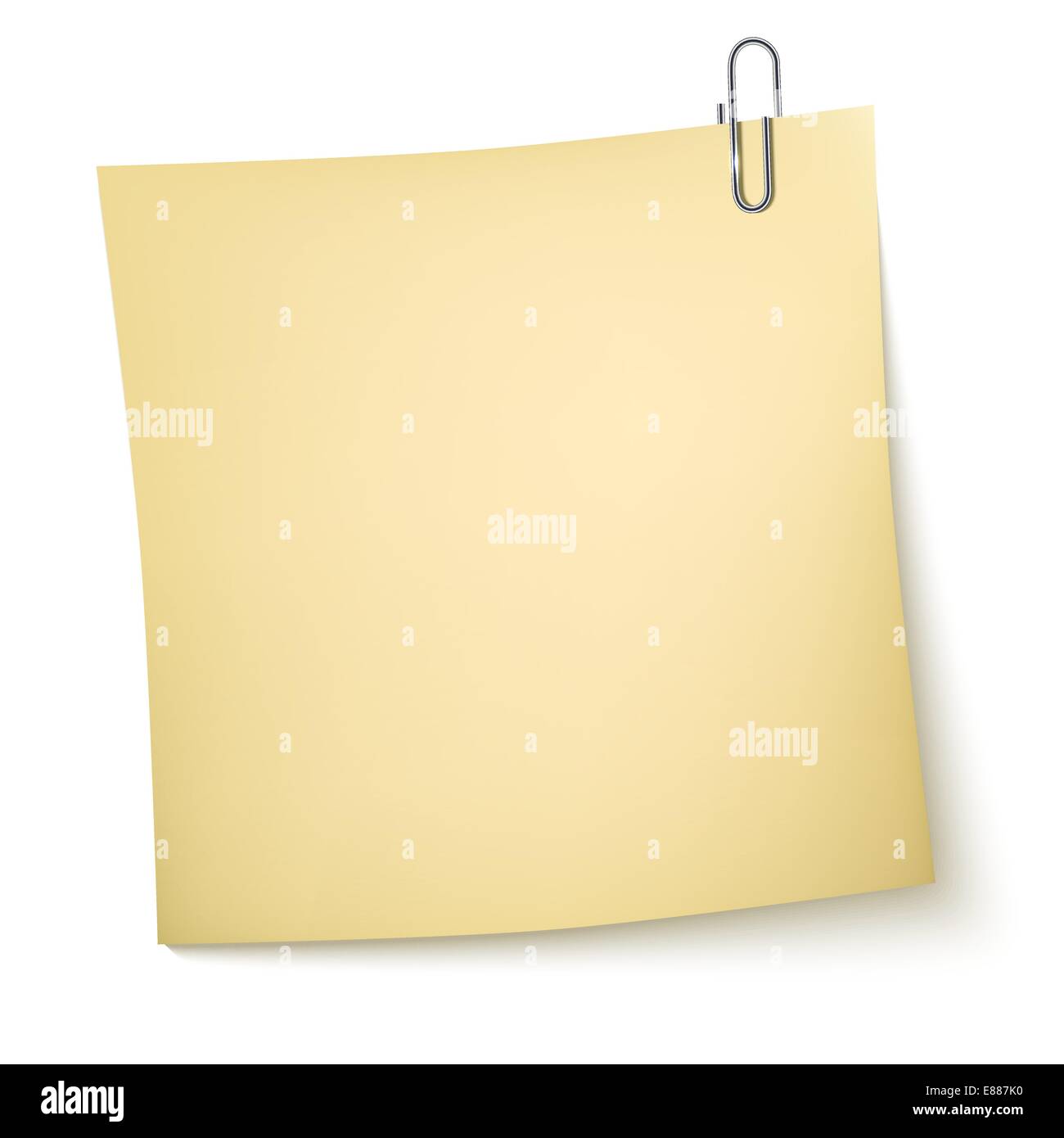 Note Paper with paperclip on white background Stock Vector Image & Art ...