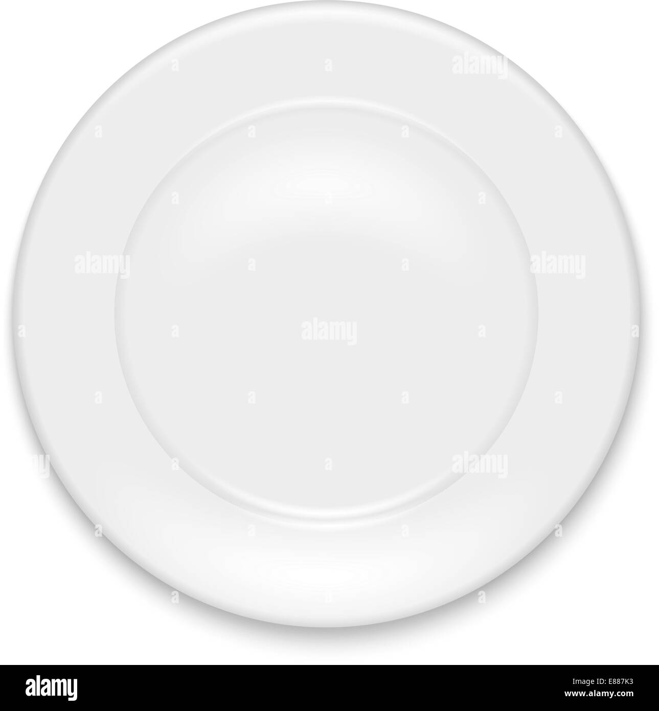 White plate isolated on white background Stock Vector Image & Art - Alamy