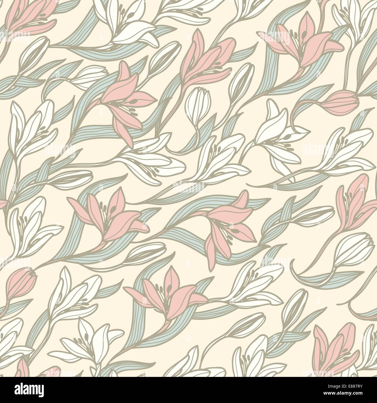 Seamless pattern blooming spring Stock Vector Images - Alamy