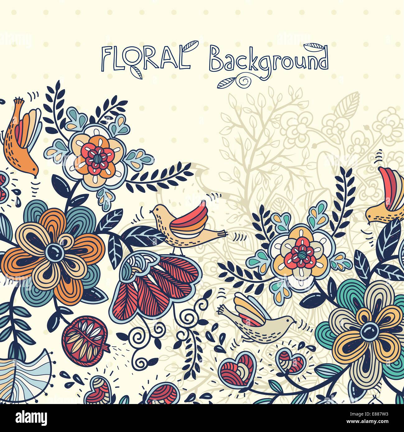 vector illustration of blooming fantasy flowers Stock Vector Image ...