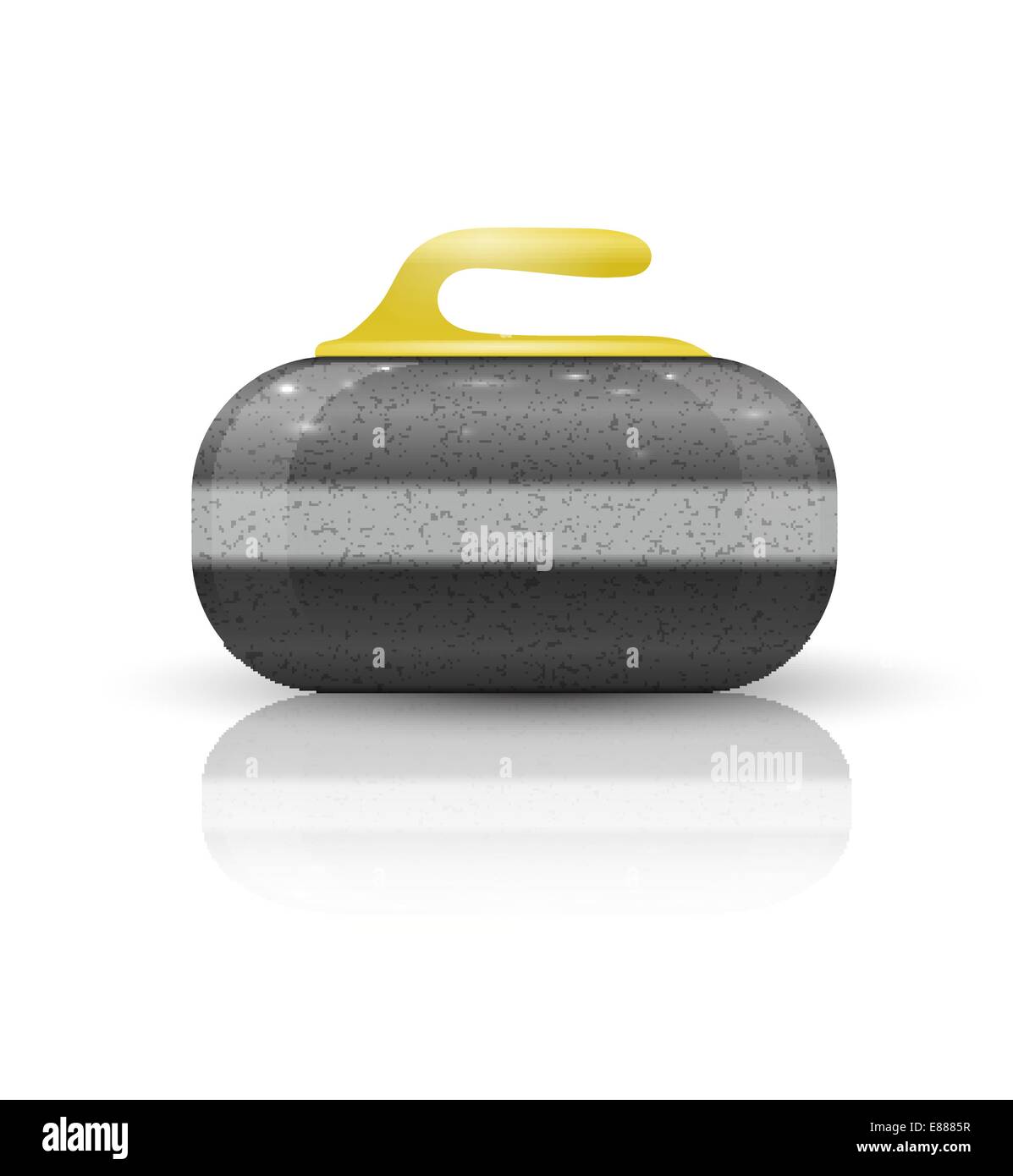 Curling stone yellow handle icon hi-res stock photography and images ...