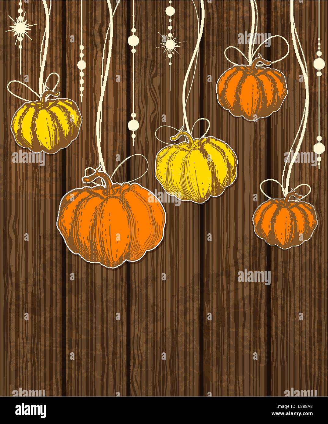Vector Halloween background with orange pumpkins Stock Vector Image ...