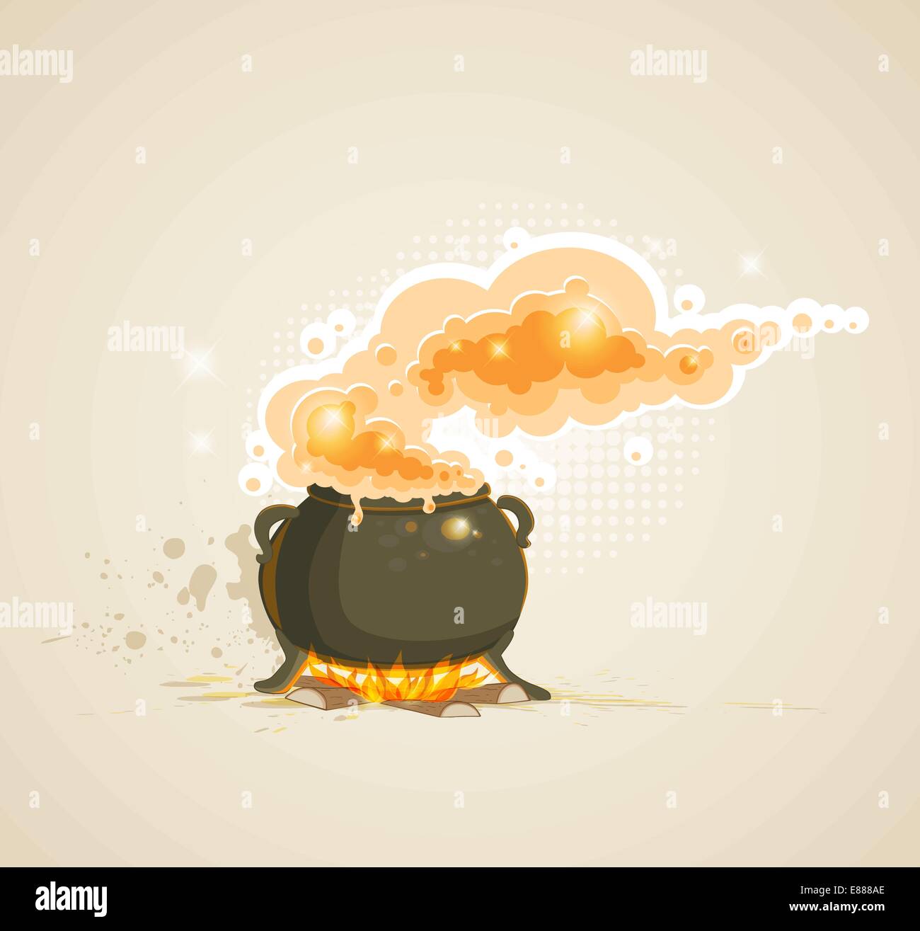 Halloween background pot in Stock Vector Images - Alamy