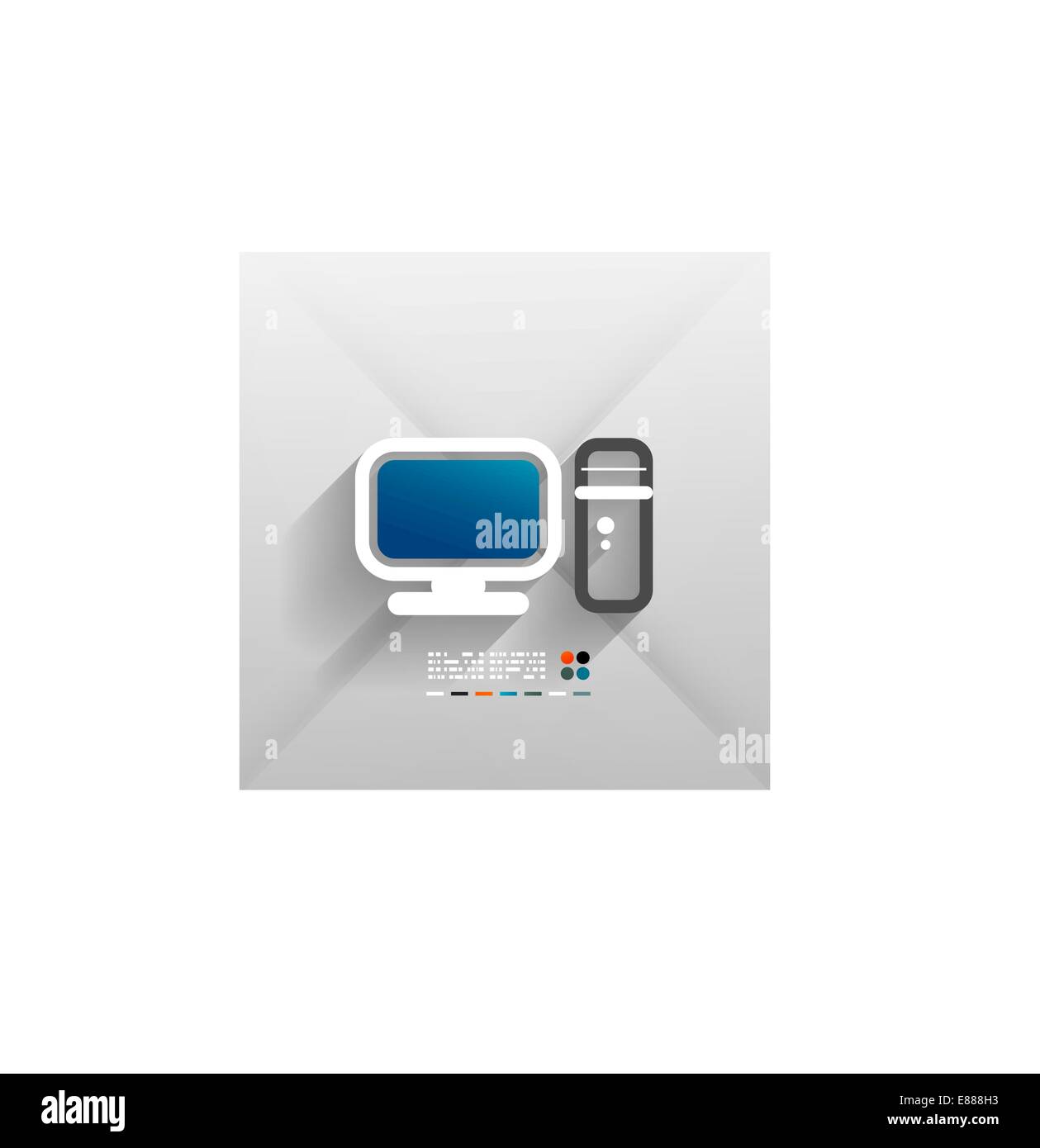 Vector computer 3d paper design Stock Vector Image & Art - Alamy