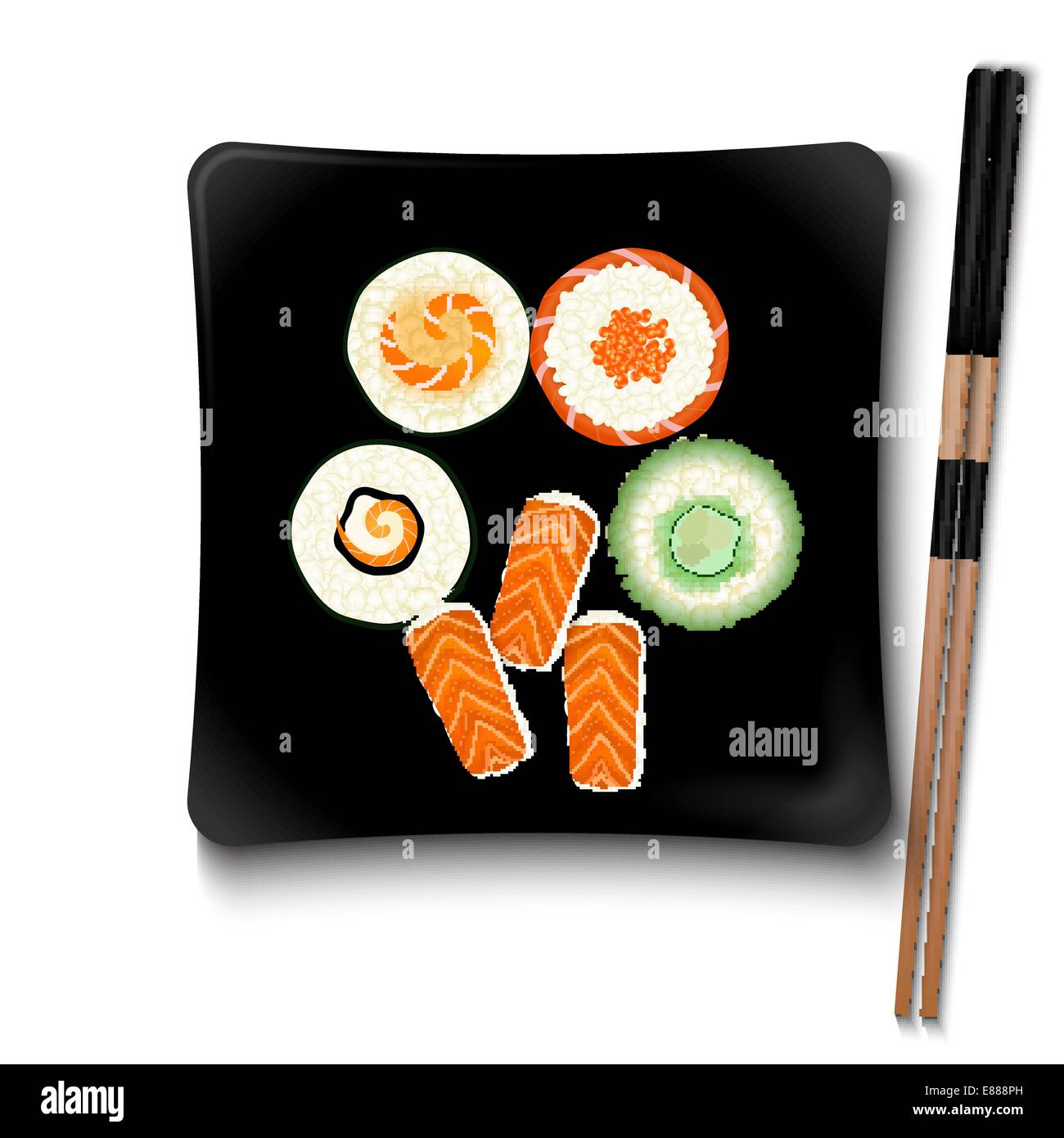 Delicious appetizer in square Stock Vector Images - Alamy