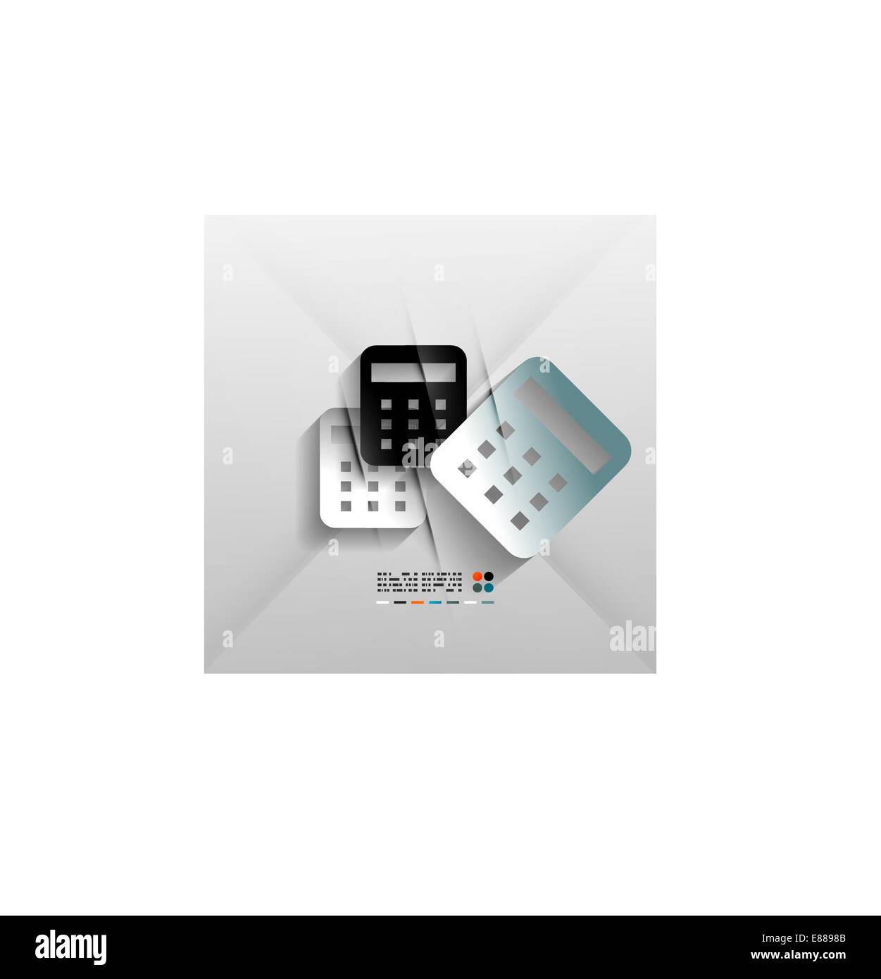 3d modern calculator application isolated mathematics icon addition hi ...