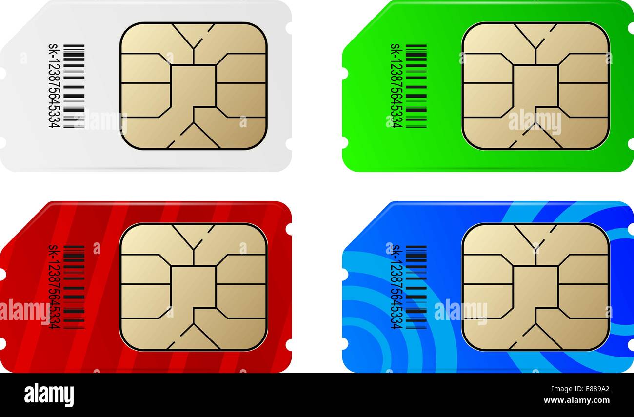 Set of color SIM cards Stock Vector Image & Art - Alamy