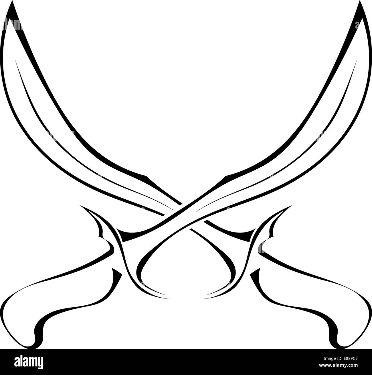 Crossed knives on a white background Stock Vector Image & Art - Alamy