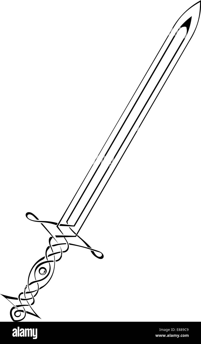 Silhouette of a sword on a white background Stock Vector Image & Art ...