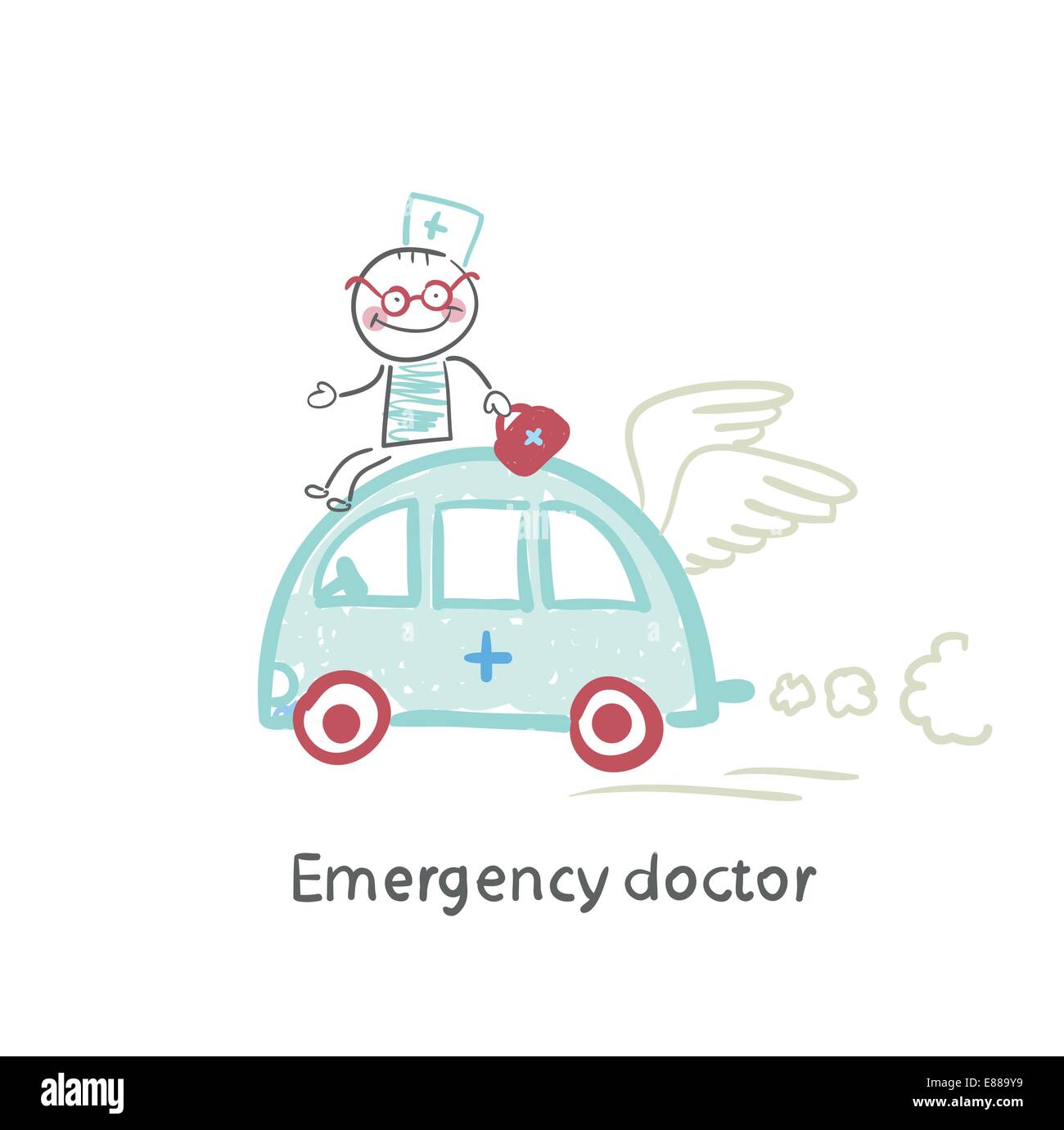 Emergency doctor travels by car Stock Vector Image & Art - Alamy