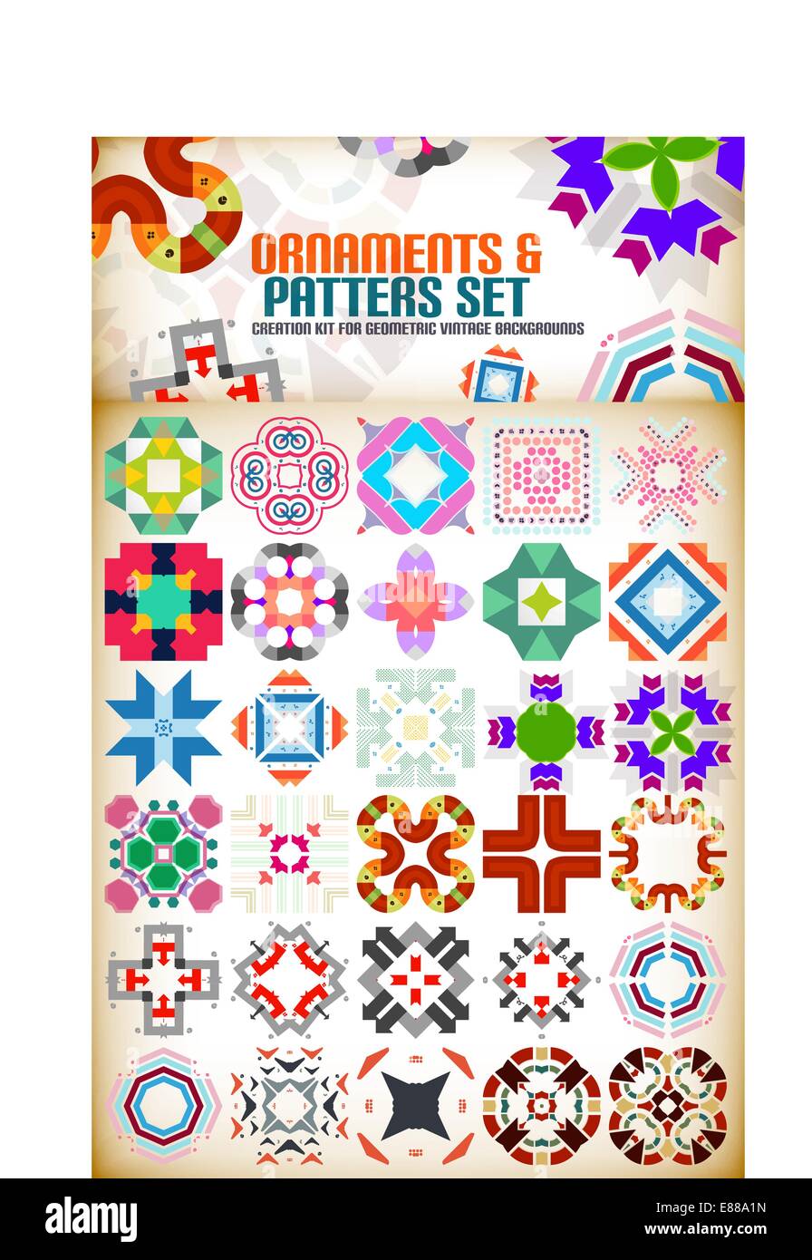 Abstract geometric vintage retro shapes for background creation ...
