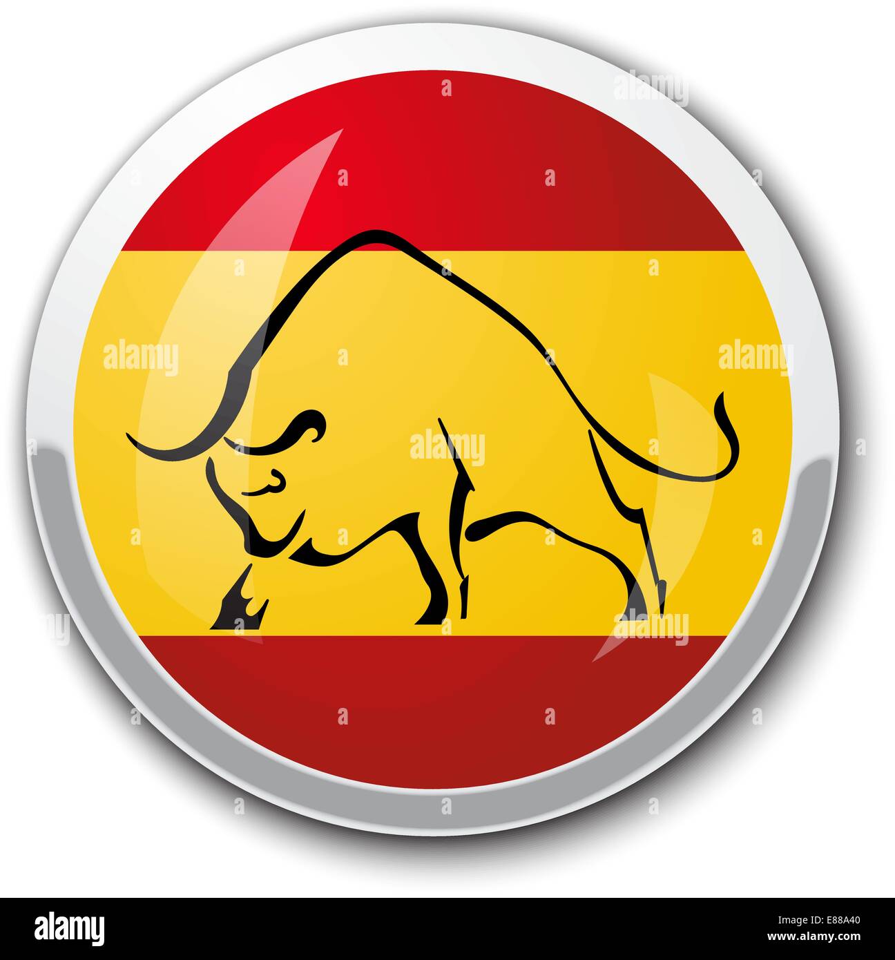 Silhouette of a bull in the national Spanish flag Stock Vector Image ...
