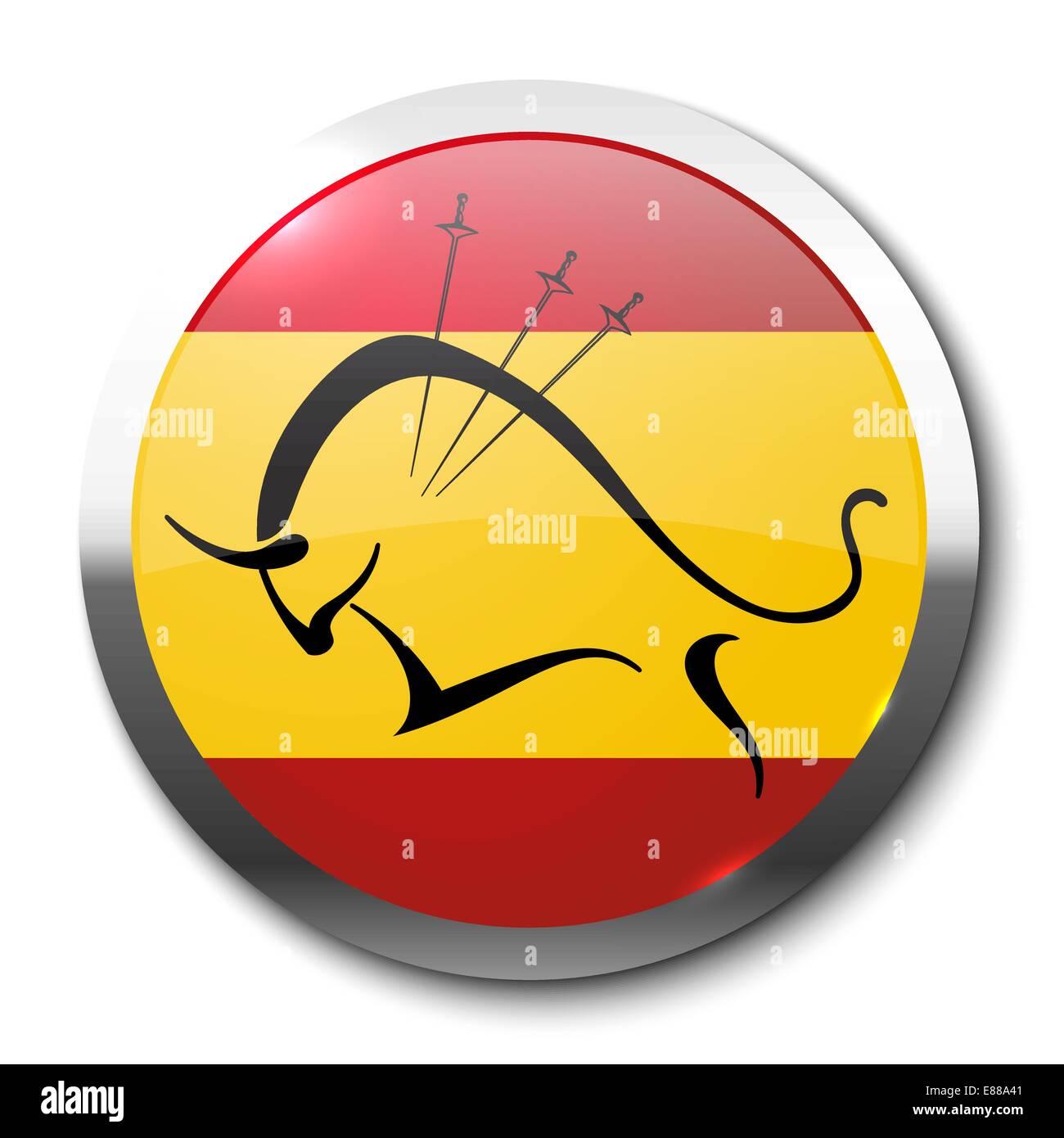 Realistic badge bullfighting Stock Vector Image & Art - Alamy